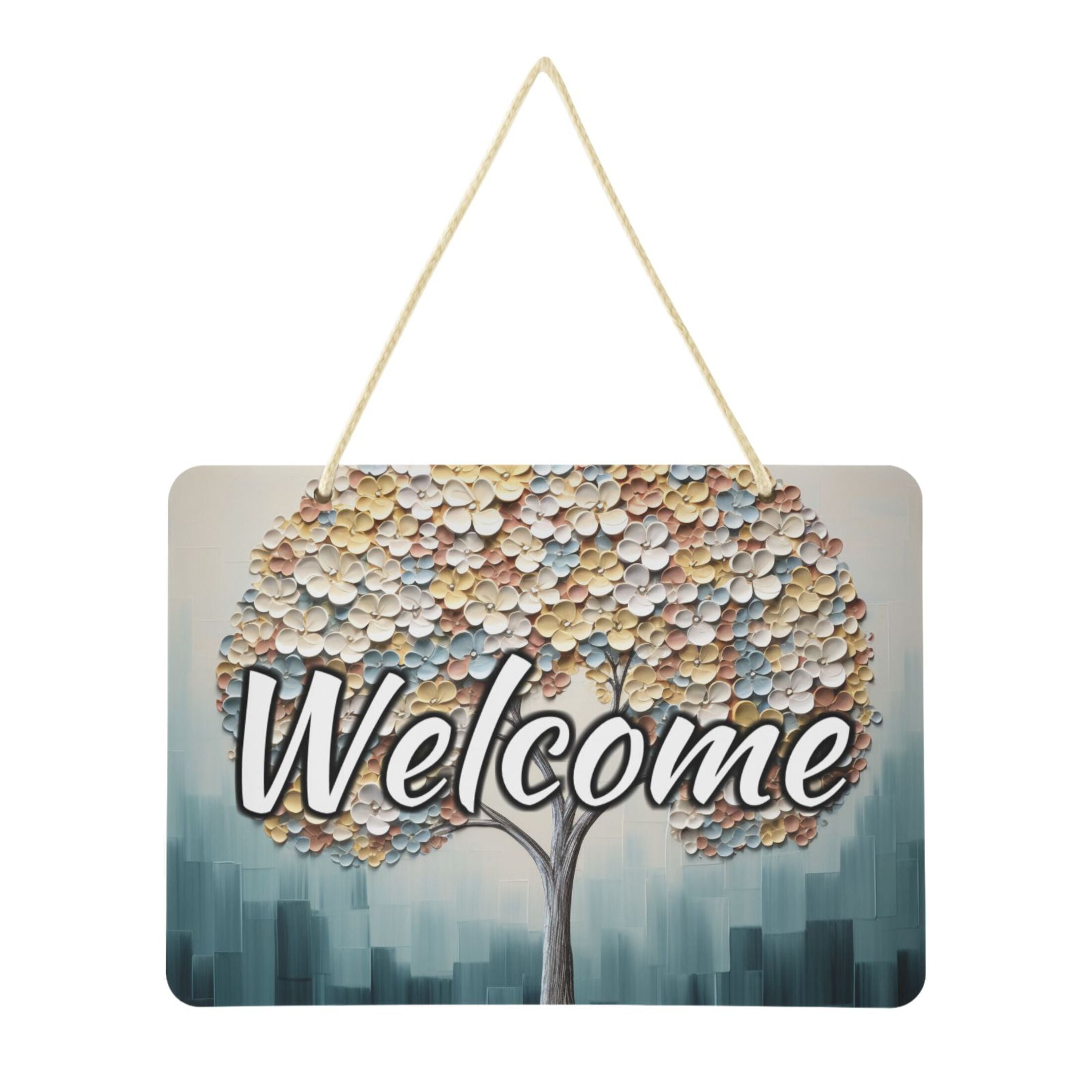 Welcome Door Sign Decoration 13.8" Rectangular Front Entrance Hanging ...