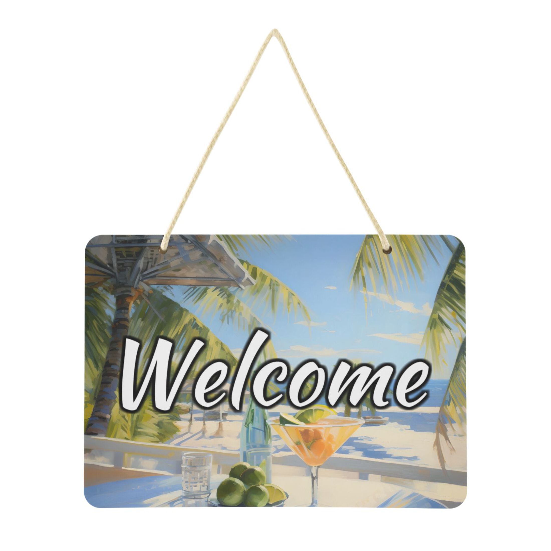 Welcome Door Sign Decoration 13.8" Rectangular Front Entrance Hanging ...