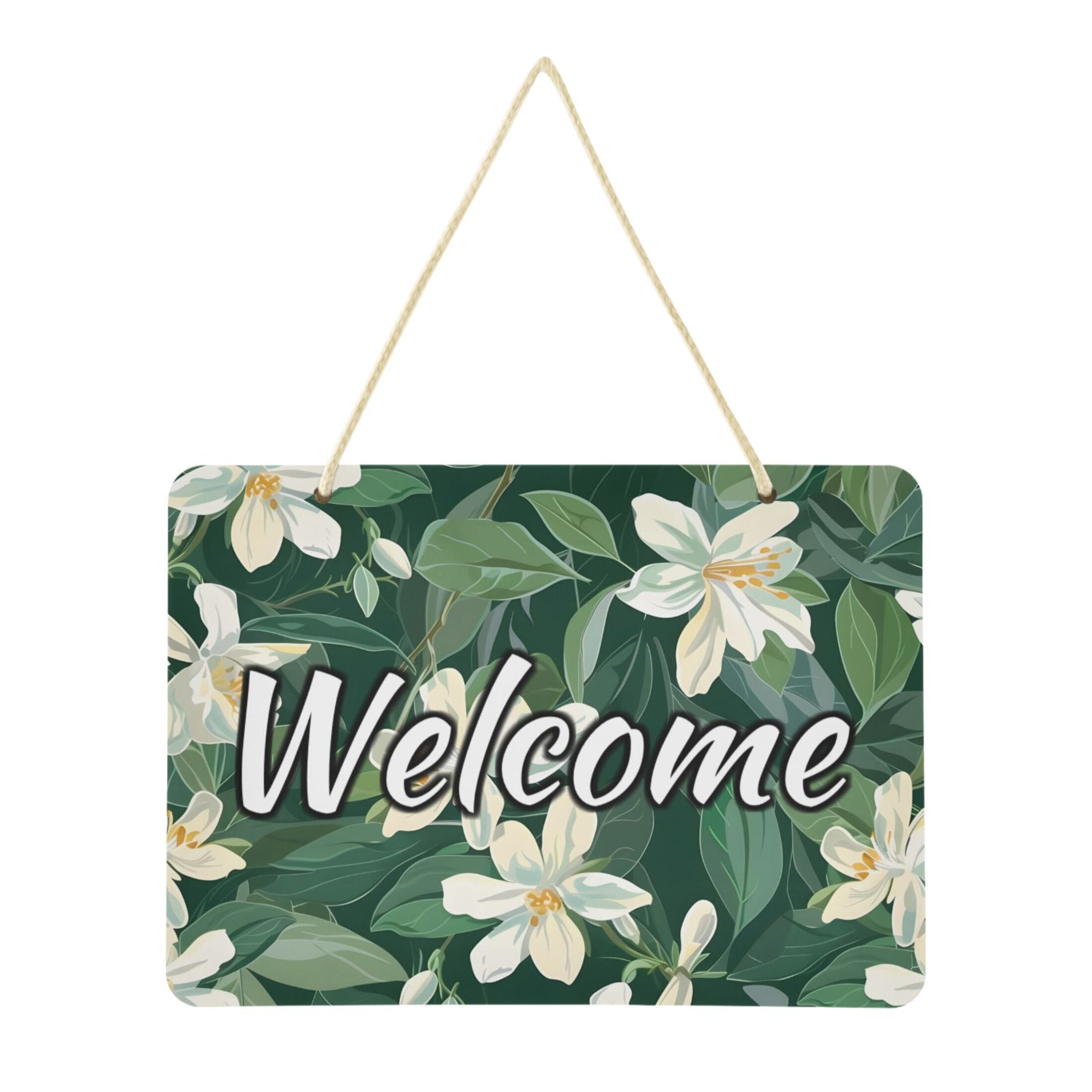 Welcome Door Sign Decoration 13.8" Rectangular Front Entrance Hanging ...