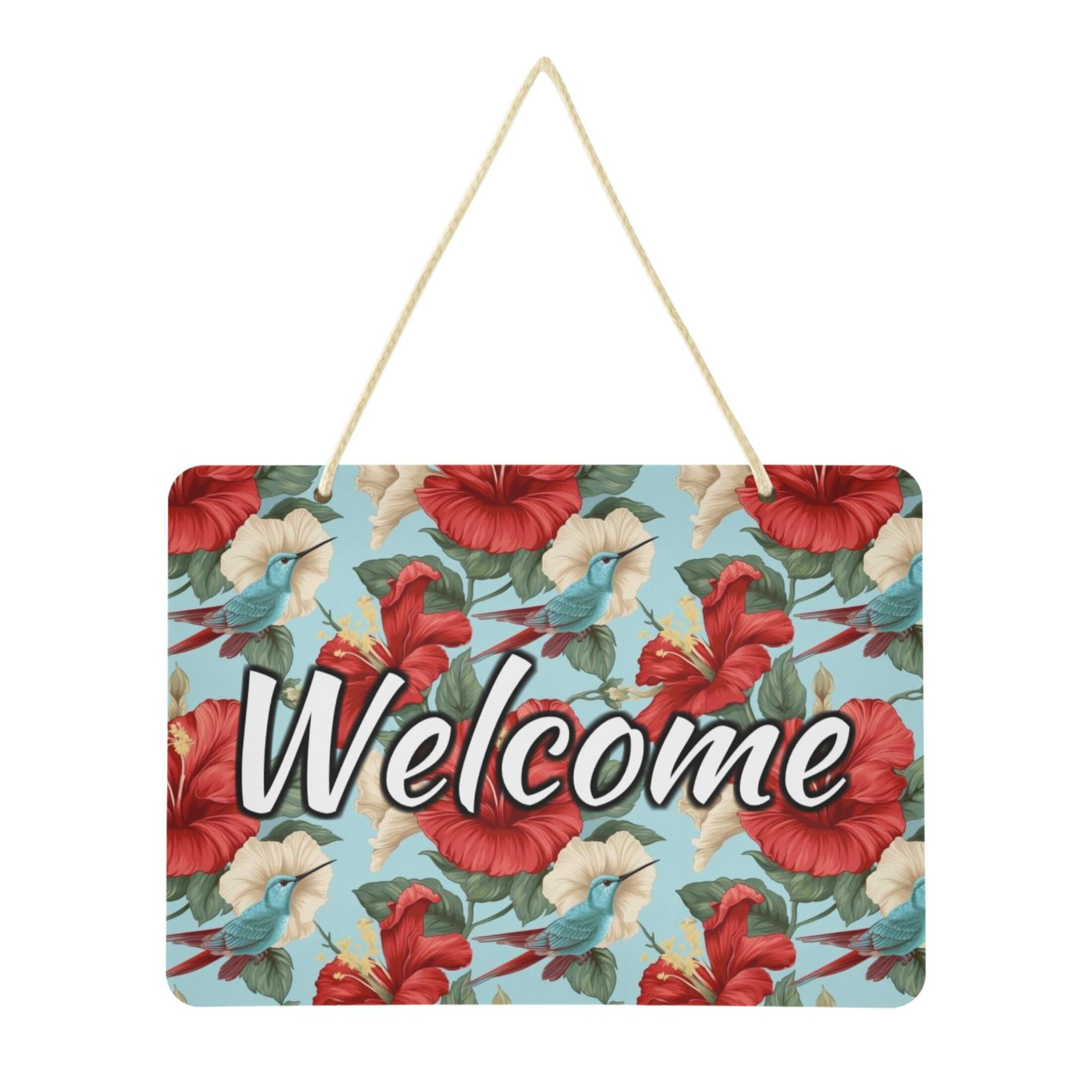 Welcome Door Sign Decoration 13.8" Rectangular Front Entrance Hanging Sign Outdoor Farmhouse ...