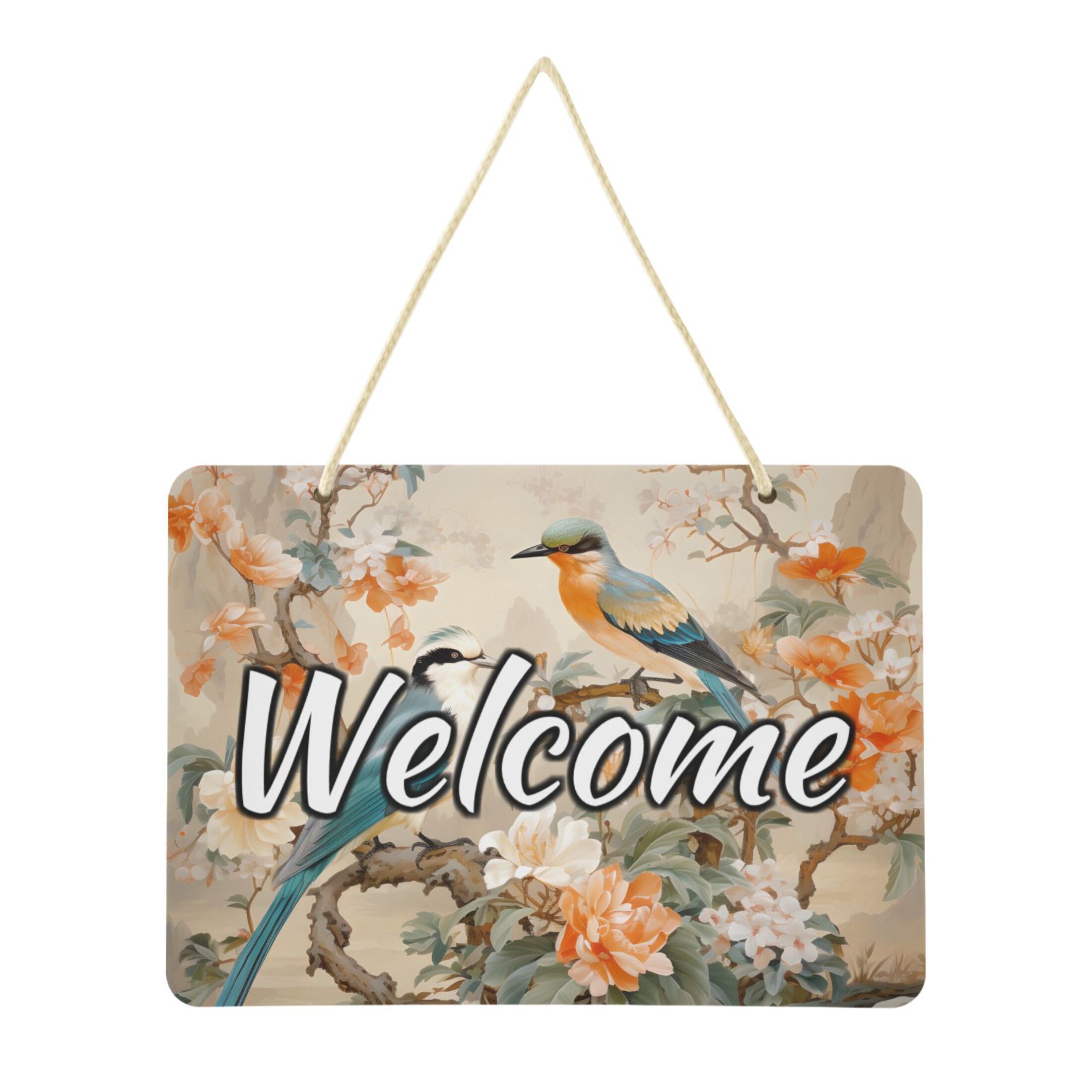 Welcome Door Sign Decoration 13.8" Rectangular Front Entrance Hanging ...