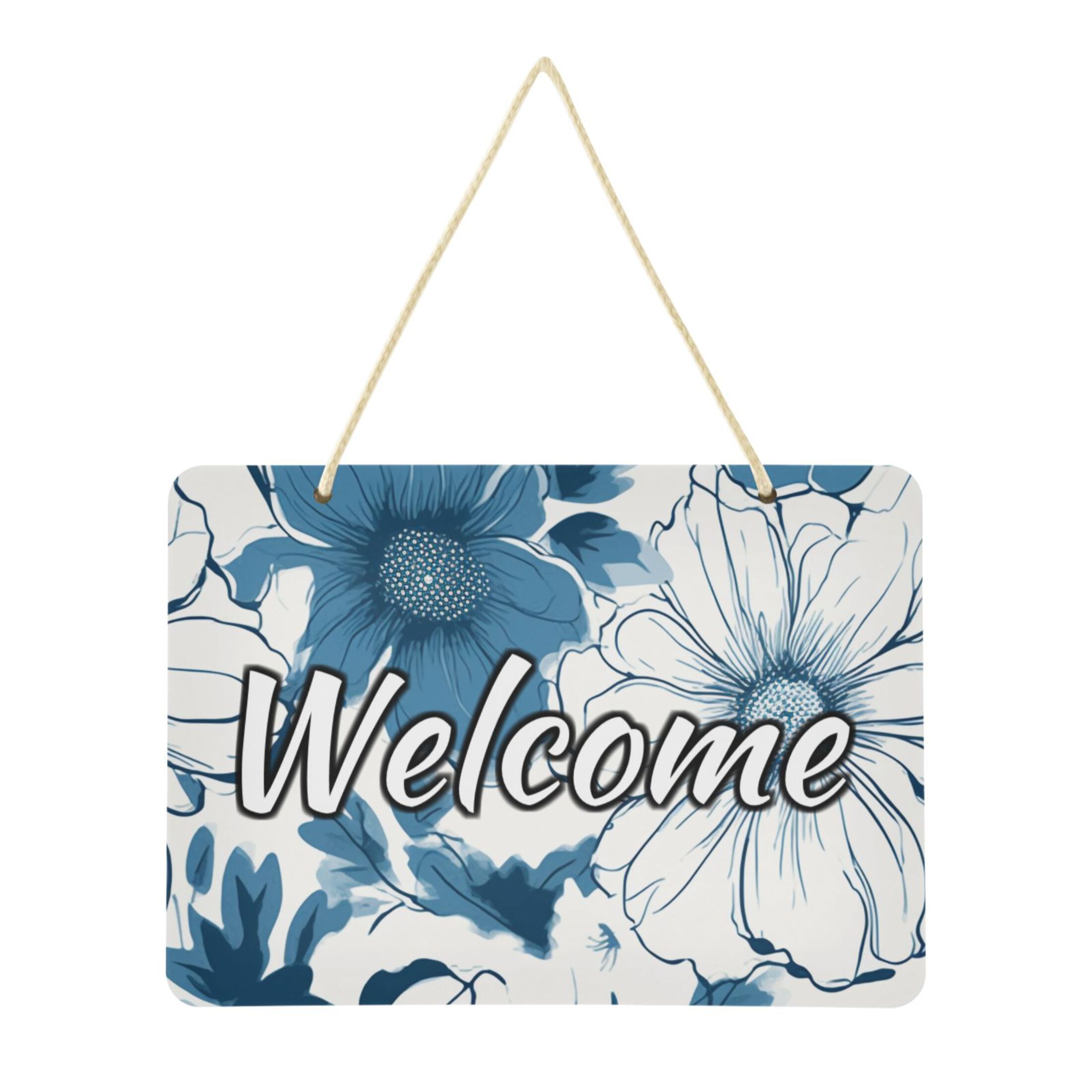 Welcome Door Sign Decoration 13.8" Rectangular Front Entrance Hanging ...