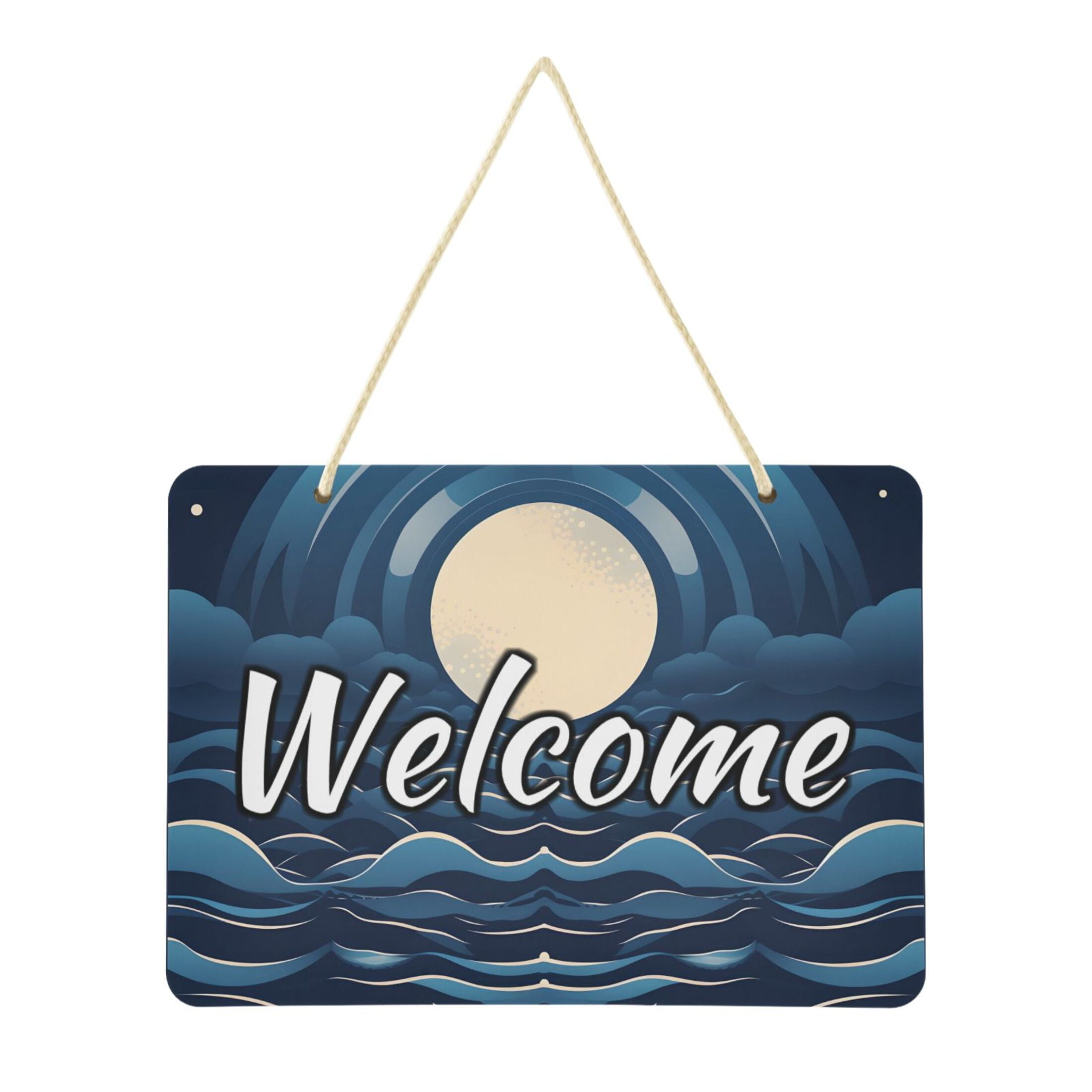 Welcome Door Sign Decoration 13.8" Rectangular Front Entrance Hanging ...