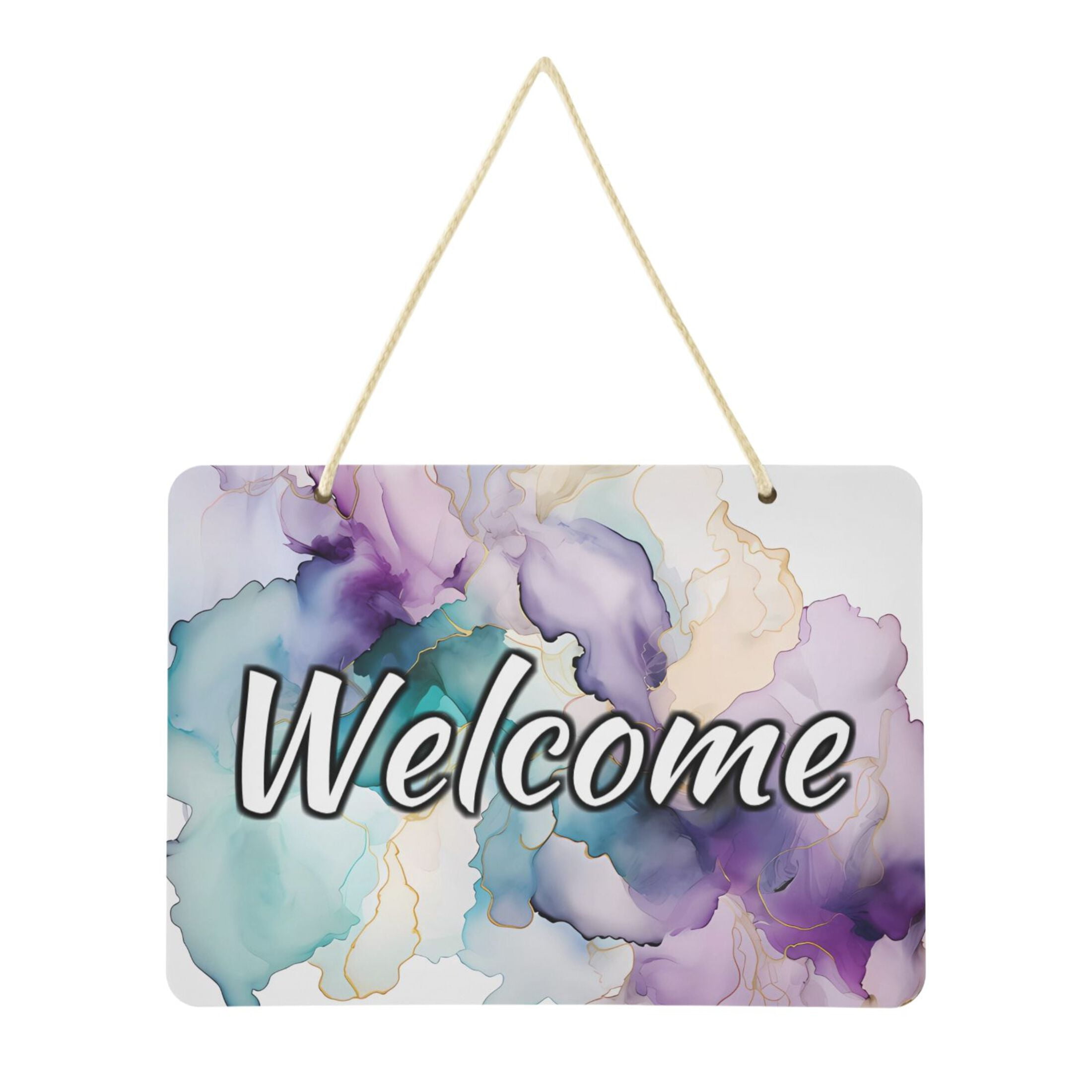 Welcome Door Sign Decoration 13.8" Rectangular Front Entrance Hanging ...