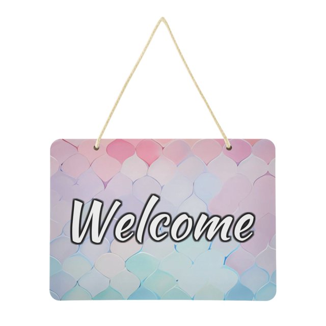 Welcome Door Sign Decoration 13.8" Rectangular Front Entrance Hanging ...