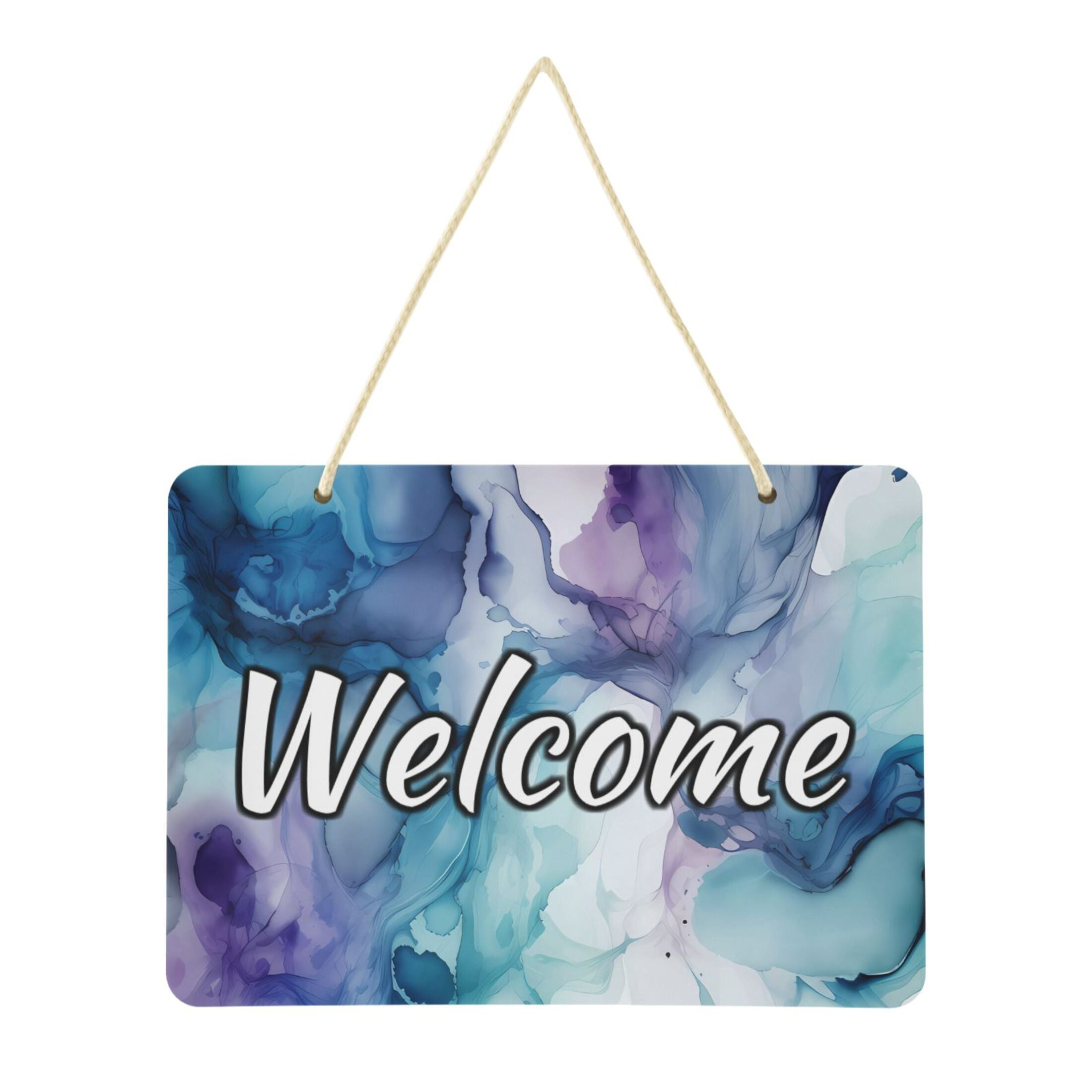 Welcome Door Sign Decoration 13.8" Rectangular Front Entrance Hanging ...