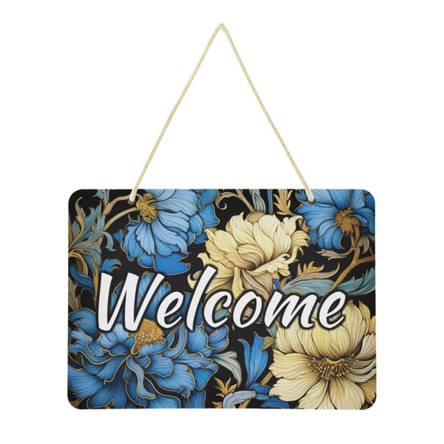 Welcome Door Sign Decoration 13.8" Rectangular Front Entrance Hanging ...