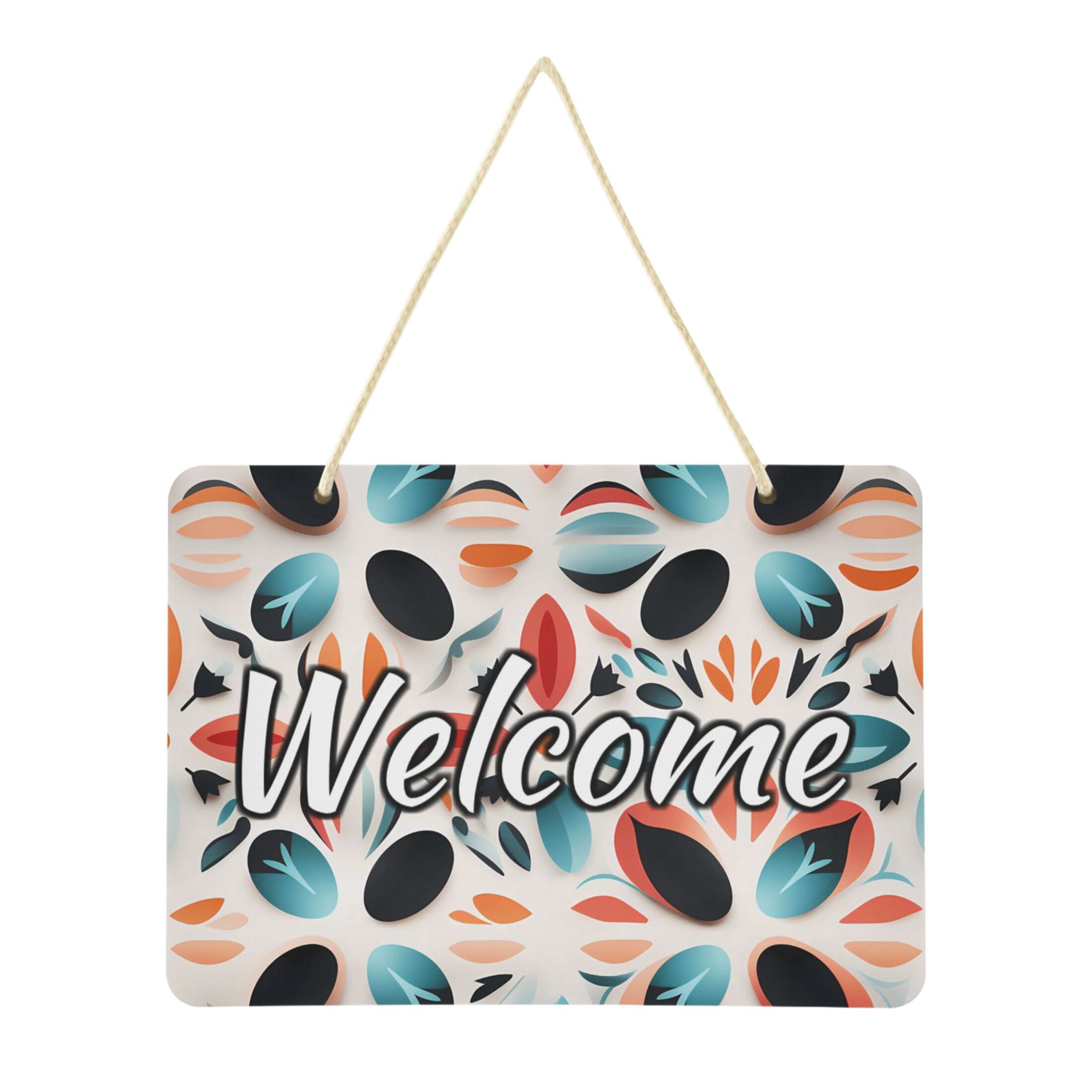 Welcome Door Sign Decoration 13.8" Rectangular Front Entrance Hanging ...