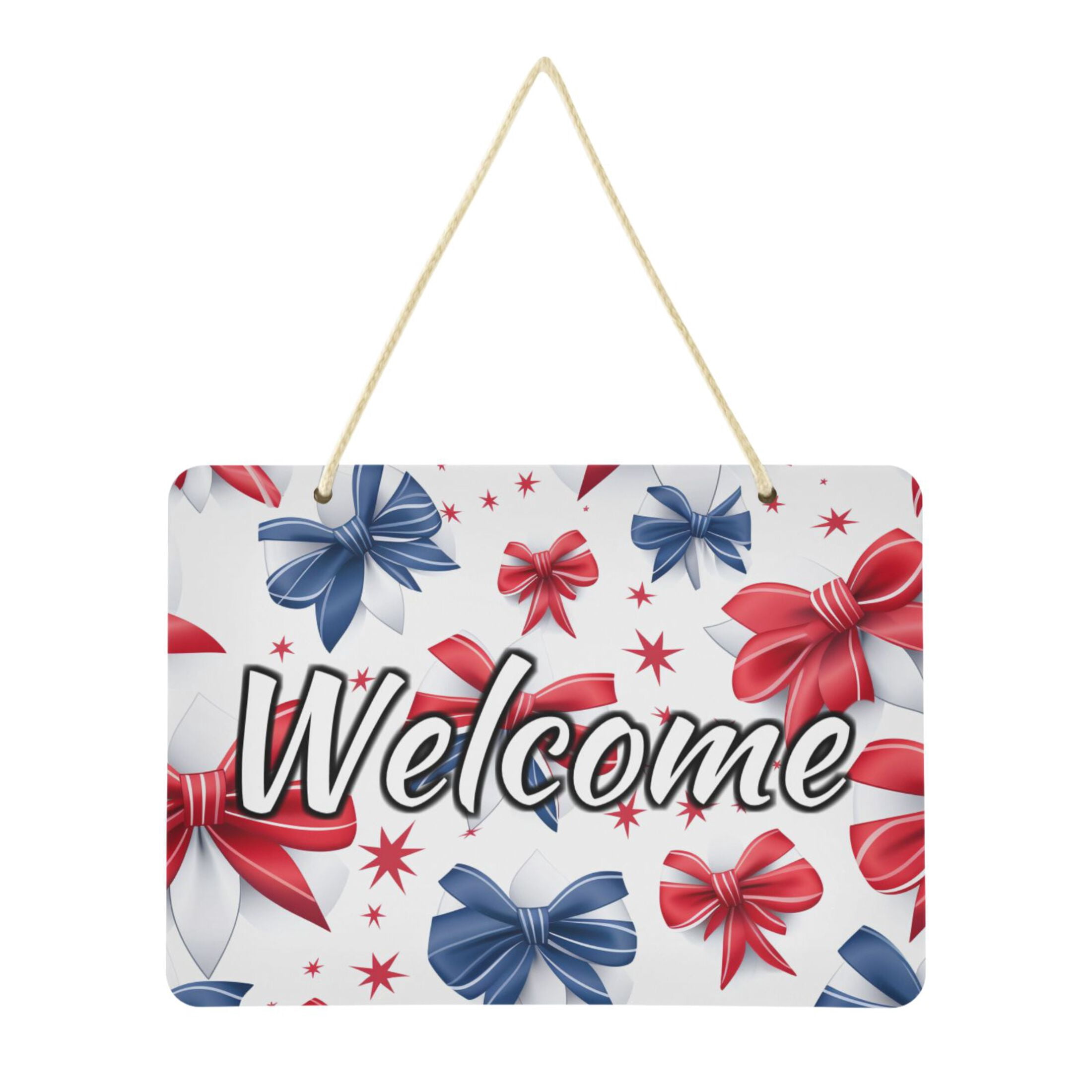 Welcome Door Sign Decoration 13.8" Rectangular Front Entrance Hanging ...