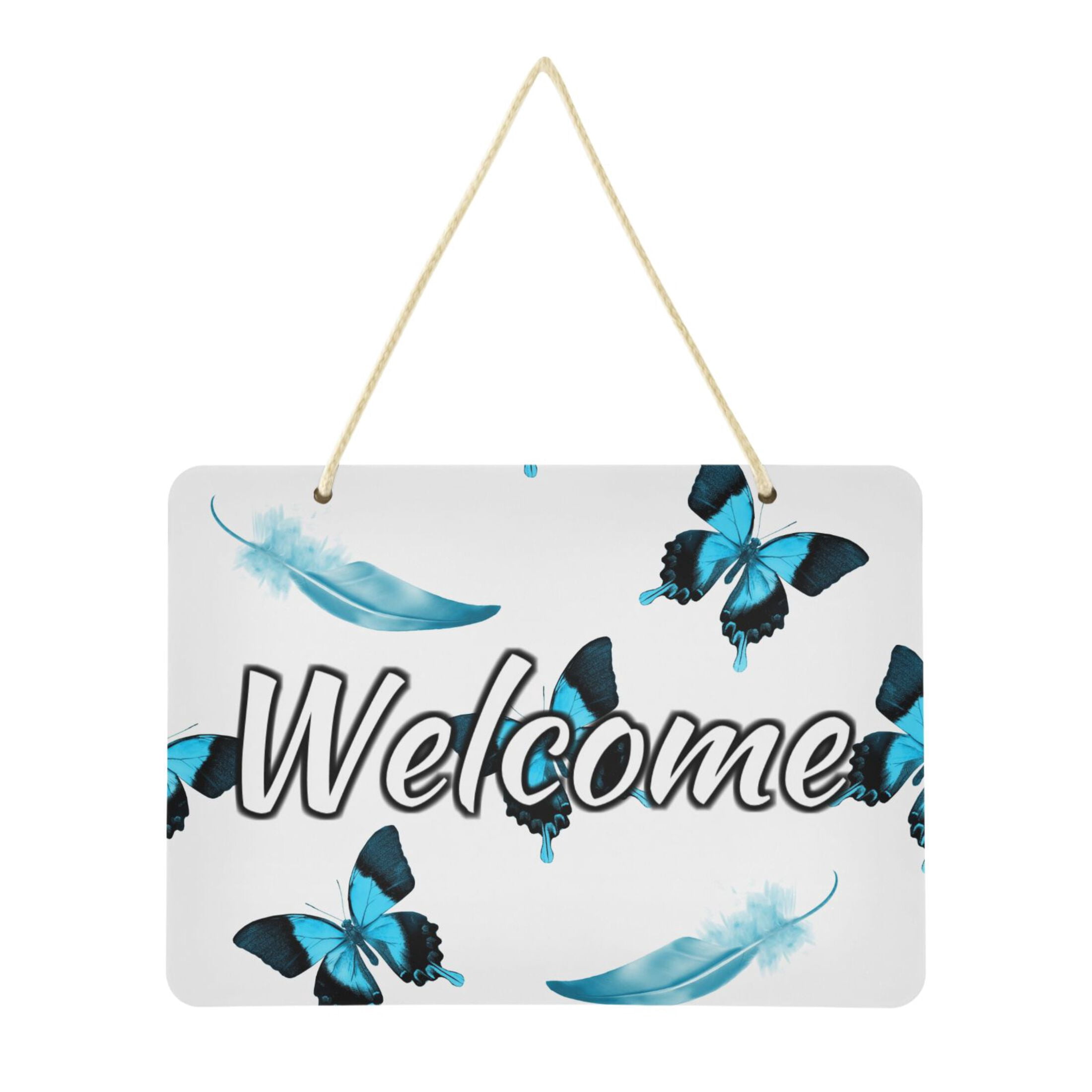 Welcome Door Sign Decoration 13.8" Rectangular Front Entrance Hanging ...