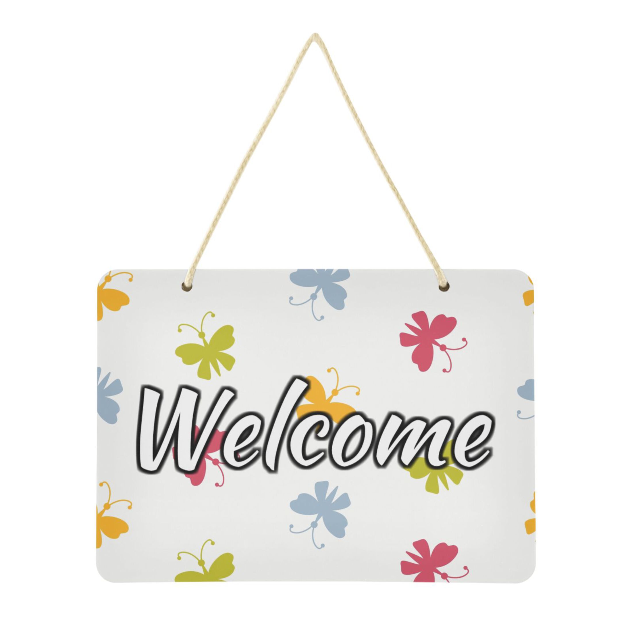 Welcome Door Sign Decoration 13.8" Rectangular Front Entrance Hanging ...