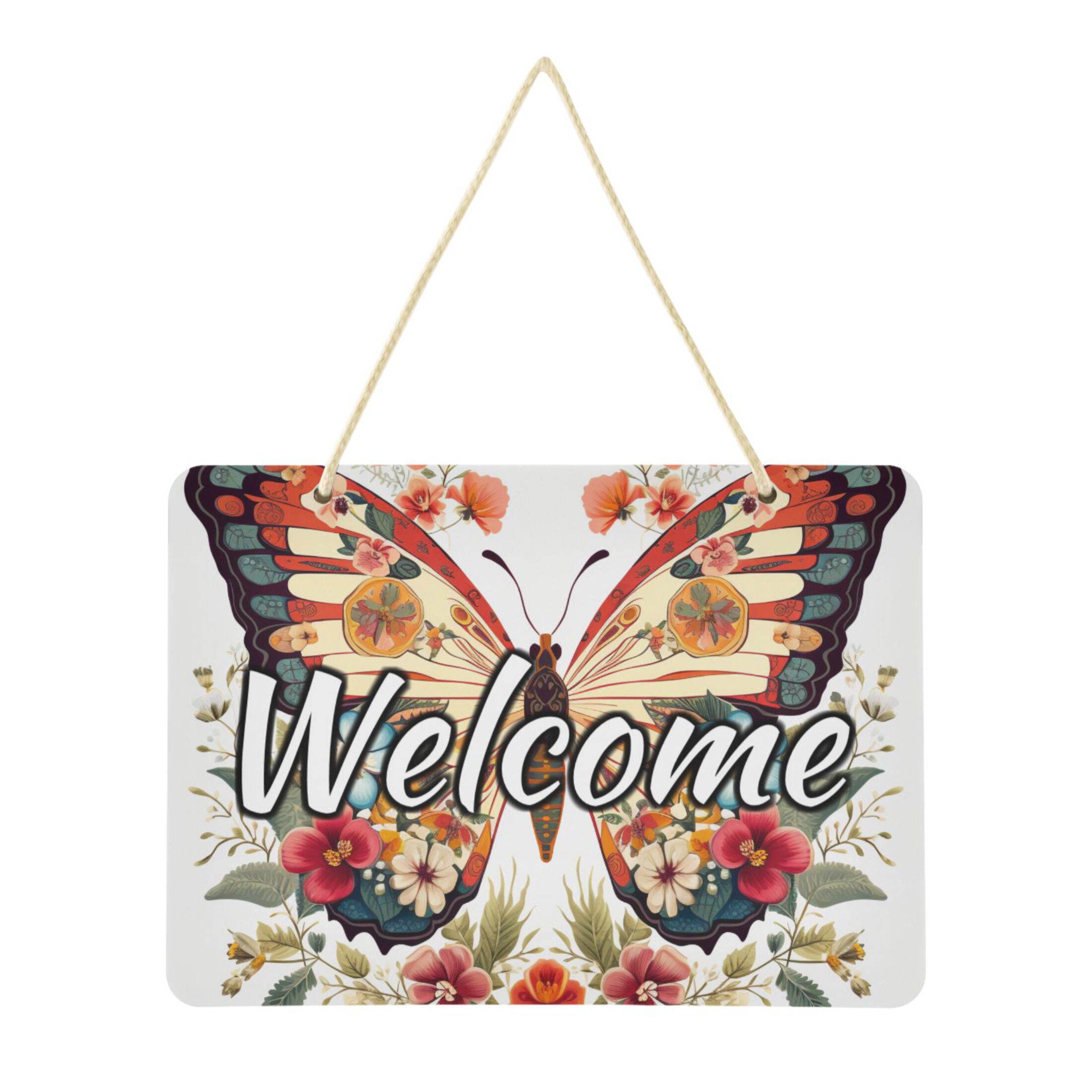 Welcome Door Sign Decoration 13.8" Rectangular Front Entrance Hanging ...