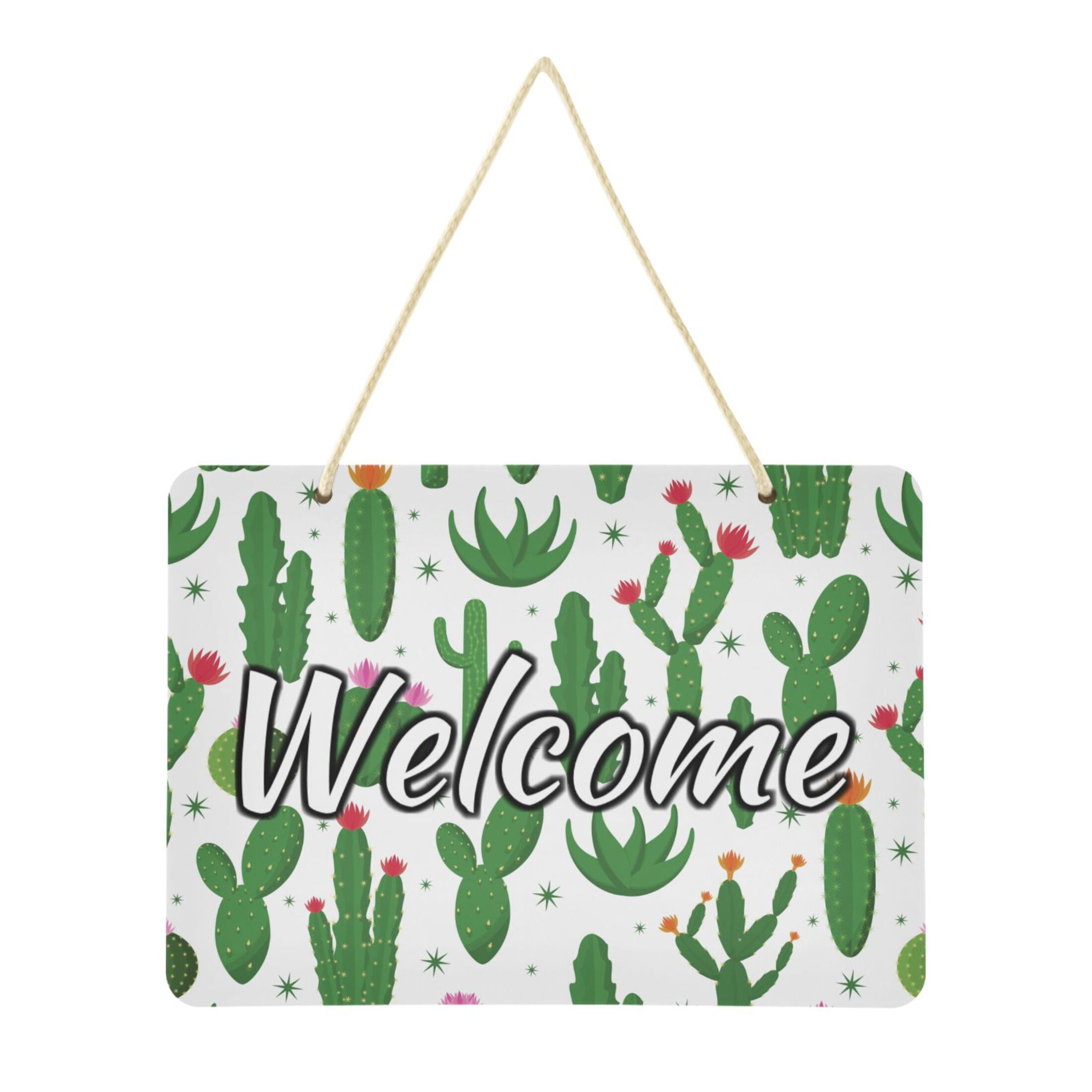 Welcome Door Sign Decoration 13.8" Rectangular Front Entrance Hanging ...