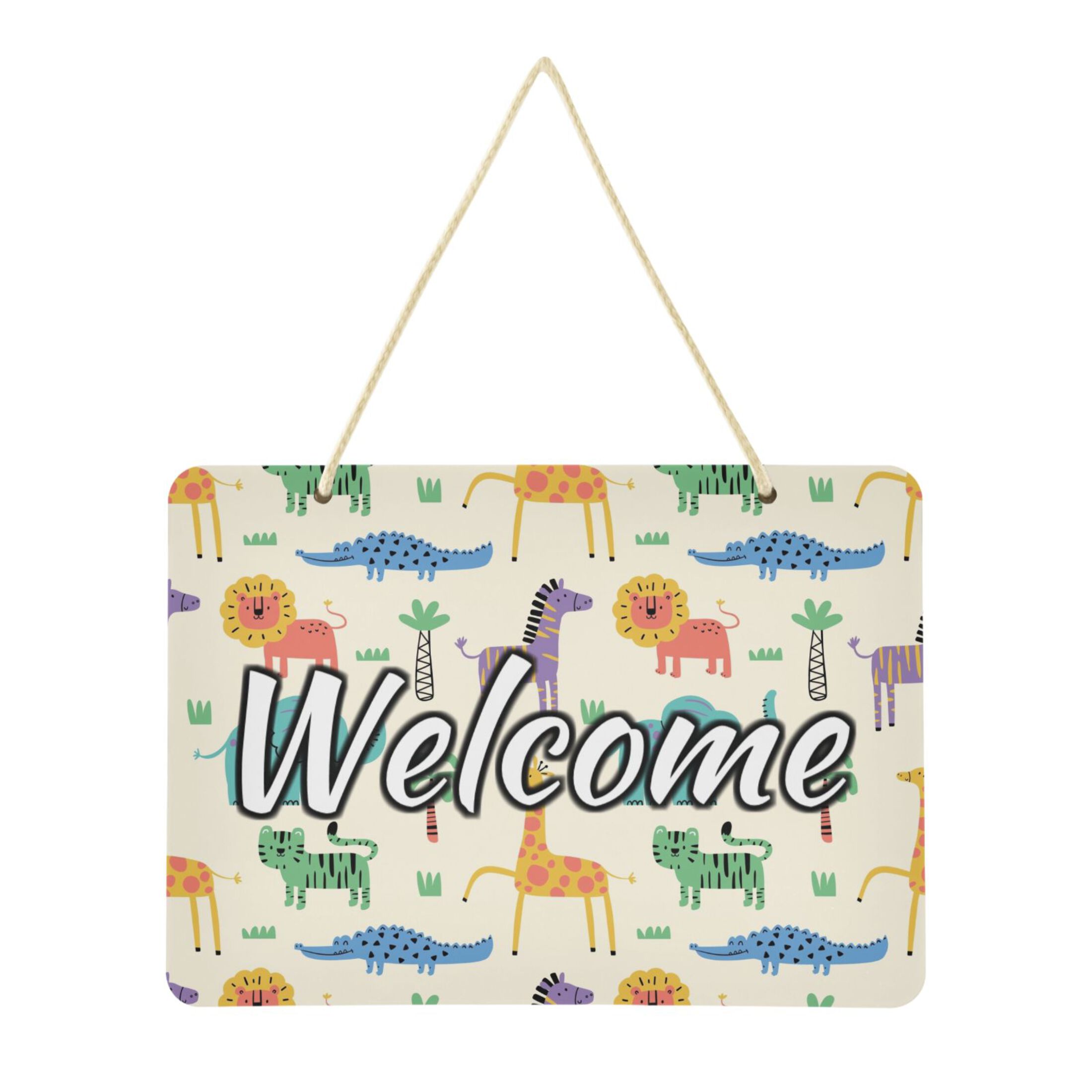 Welcome Door Sign Decoration 13.8" Rectangular Front Entrance Hanging ...