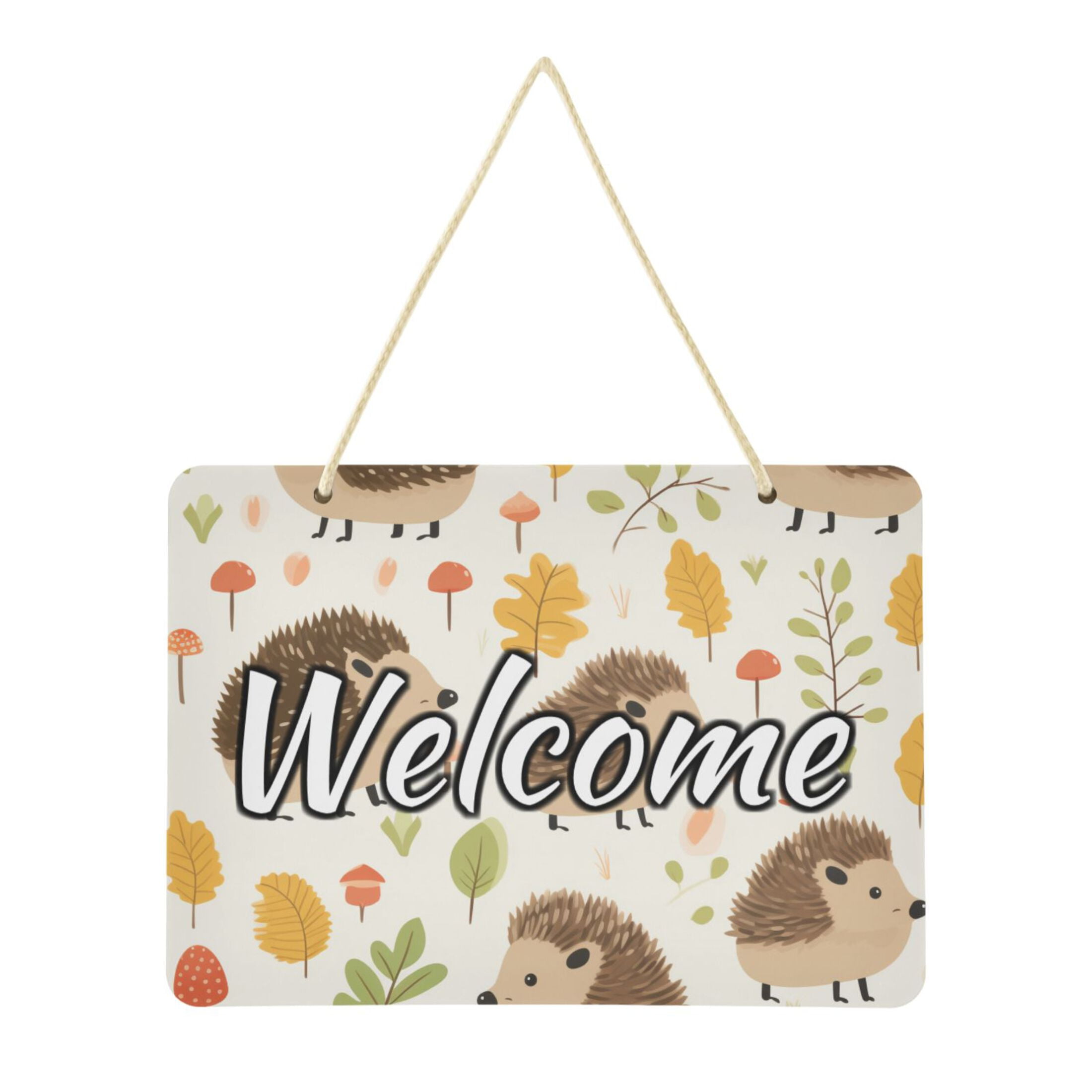 Welcome Door Sign Decoration 13.8" Rectangular Front Entrance Hanging ...