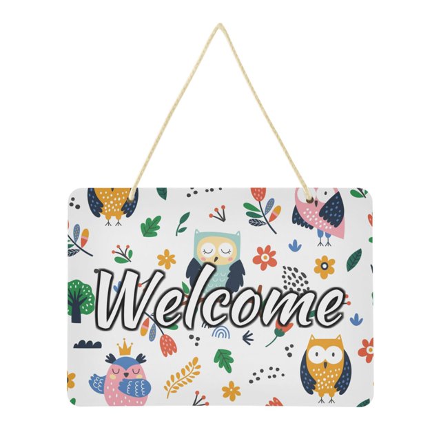 Welcome Door Sign Decoration 13.8" Rectangular Front Entrance Hanging ...