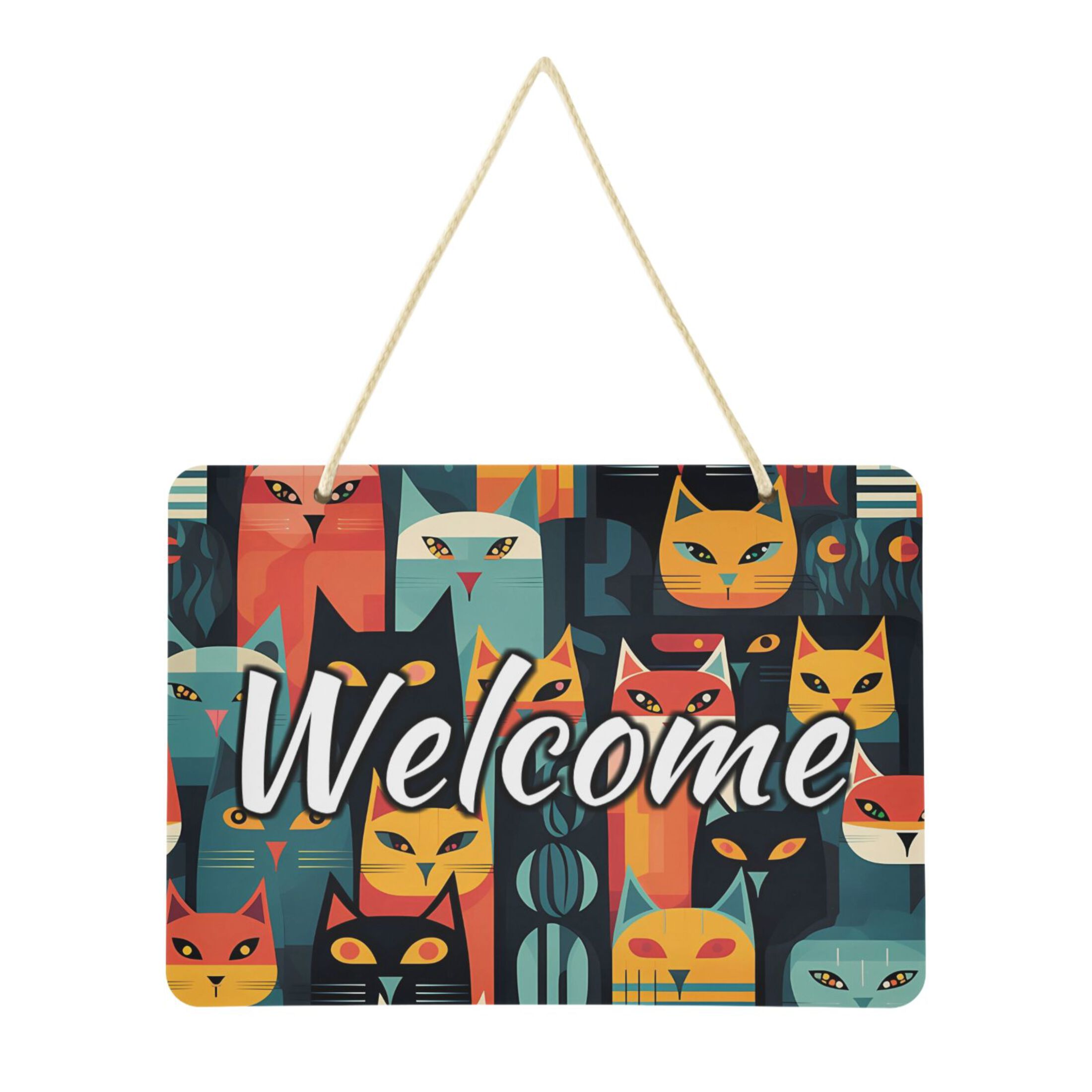 Welcome Door Sign Decoration 13.8" Rectangular Front Entrance Hanging ...