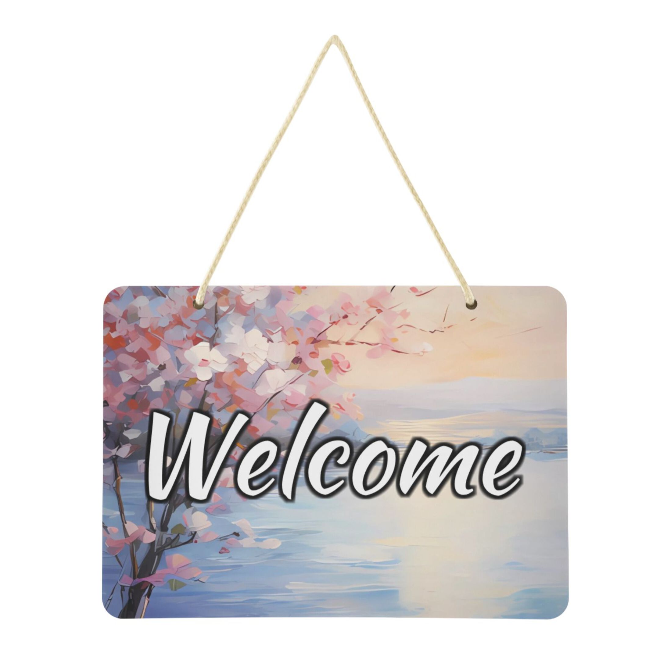 Welcome Door Sign Decoration 13.8" Rectangular Front Entrance Hanging ...
