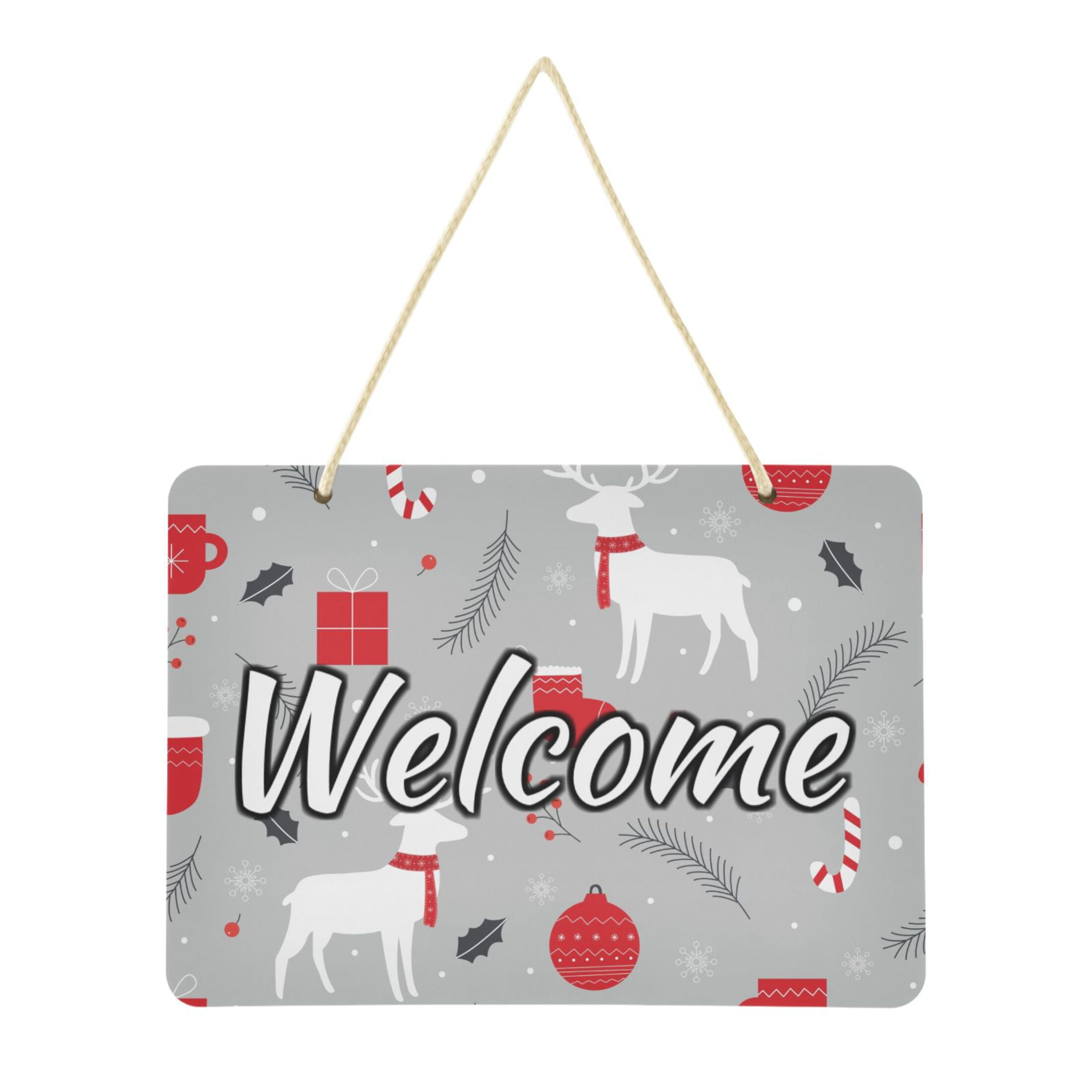 Welcome Door Sign Decoration 13.8" Rectangular Front Entrance Hanging ...