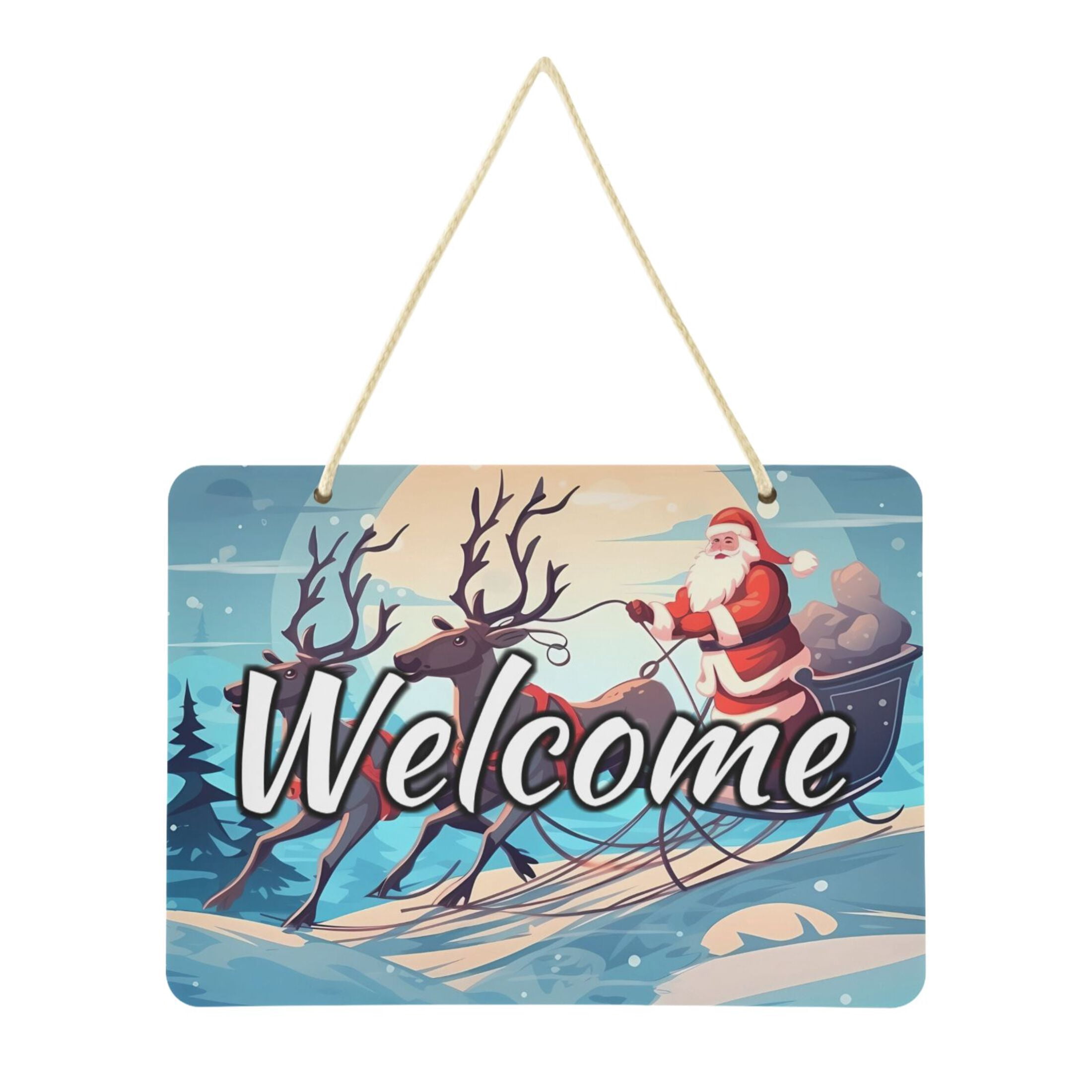 Welcome Door Sign Decoration 13.8" Rectangular Front Entrance Hanging ...