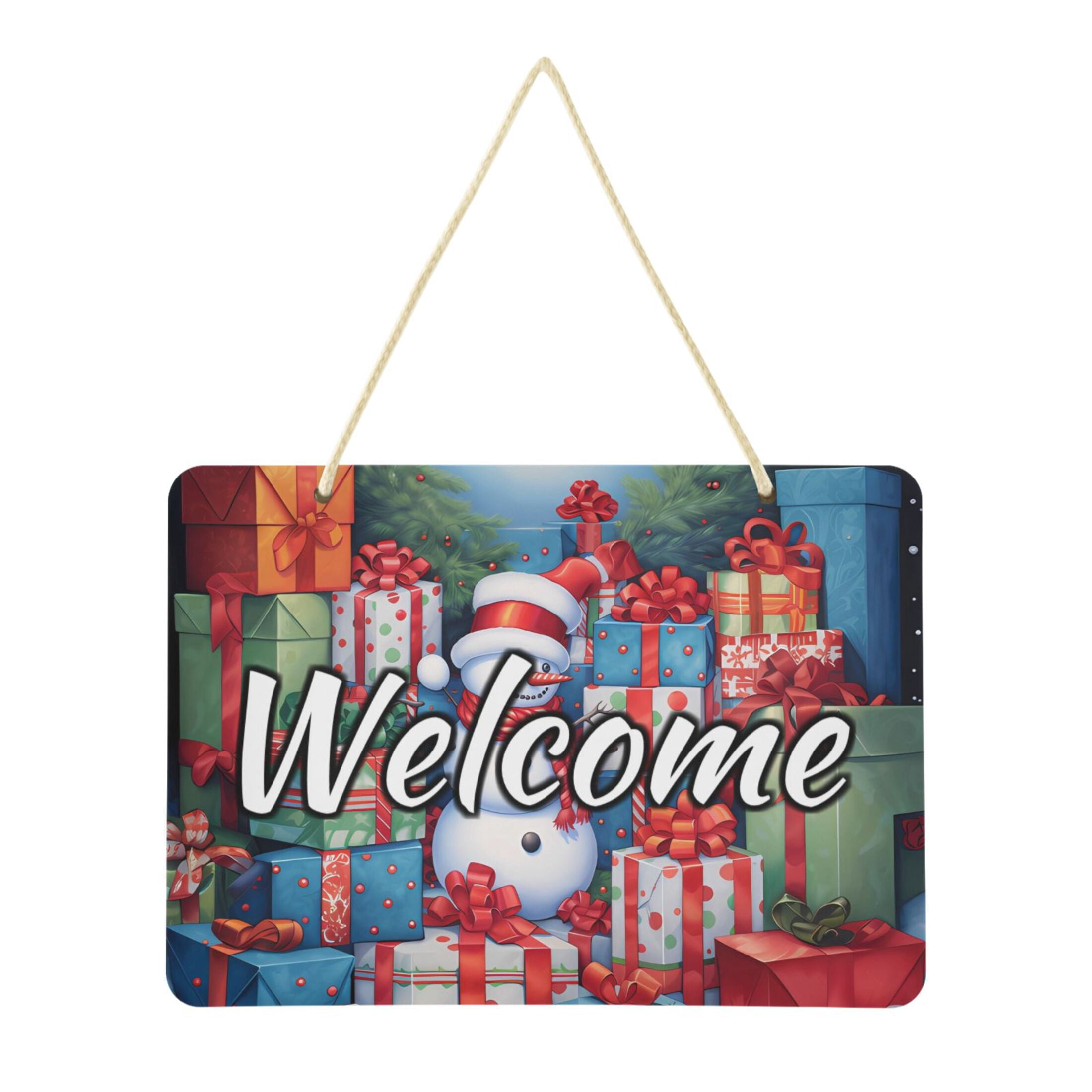 Welcome Door Sign Decoration 13.8" Rectangular Front Entrance Hanging ...