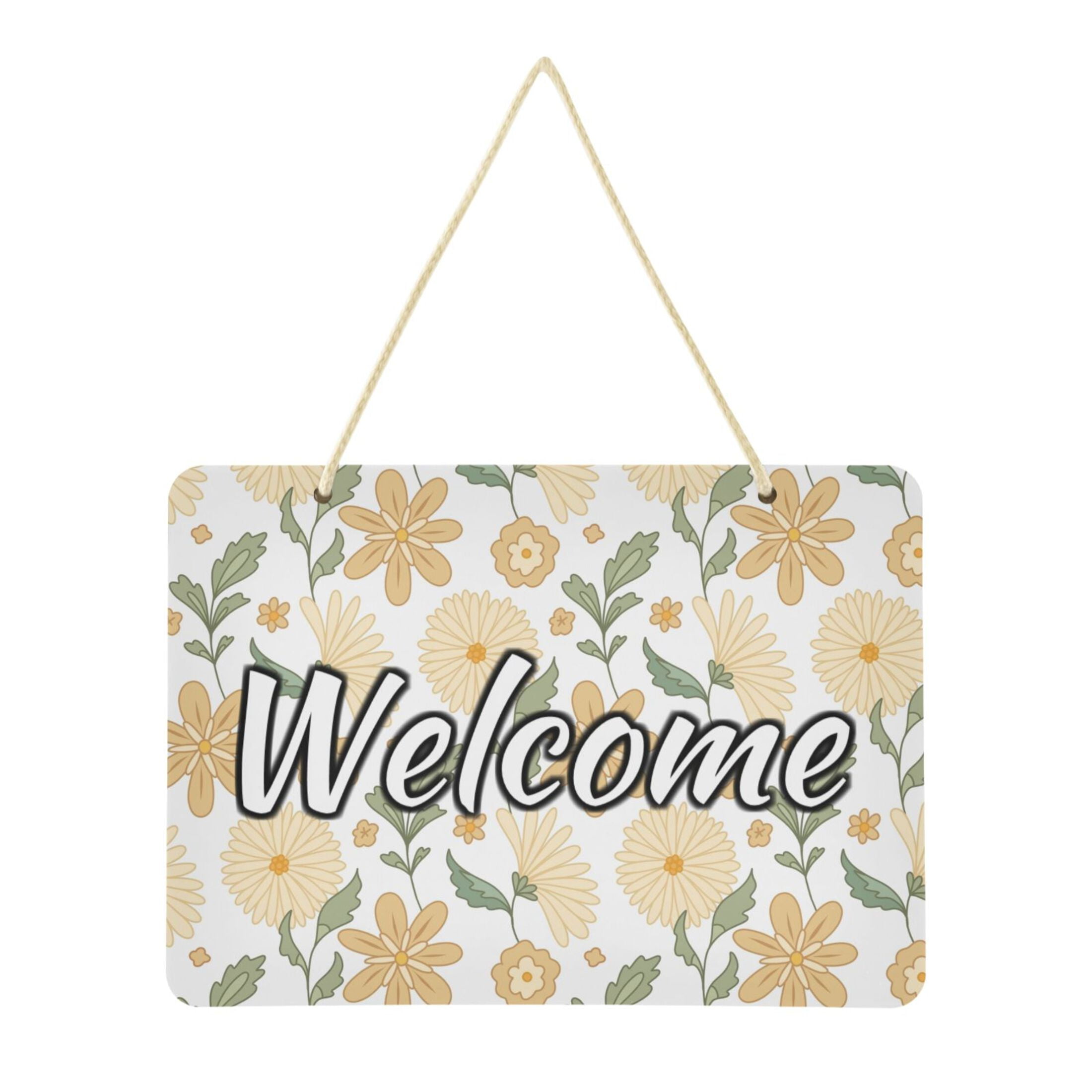 Welcome Door Sign Decoration 13.8" Rectangular Front Entrance Hanging ...