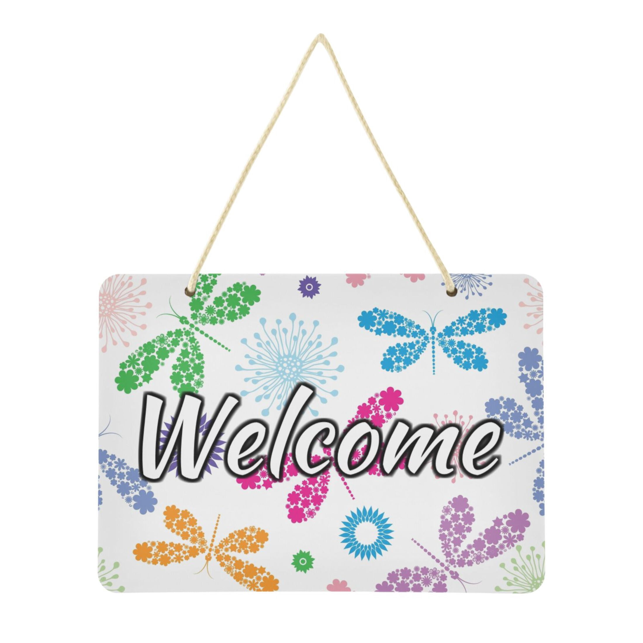 Welcome Door Sign Decoration 13.8" Rectangular Front Entrance Hanging ...