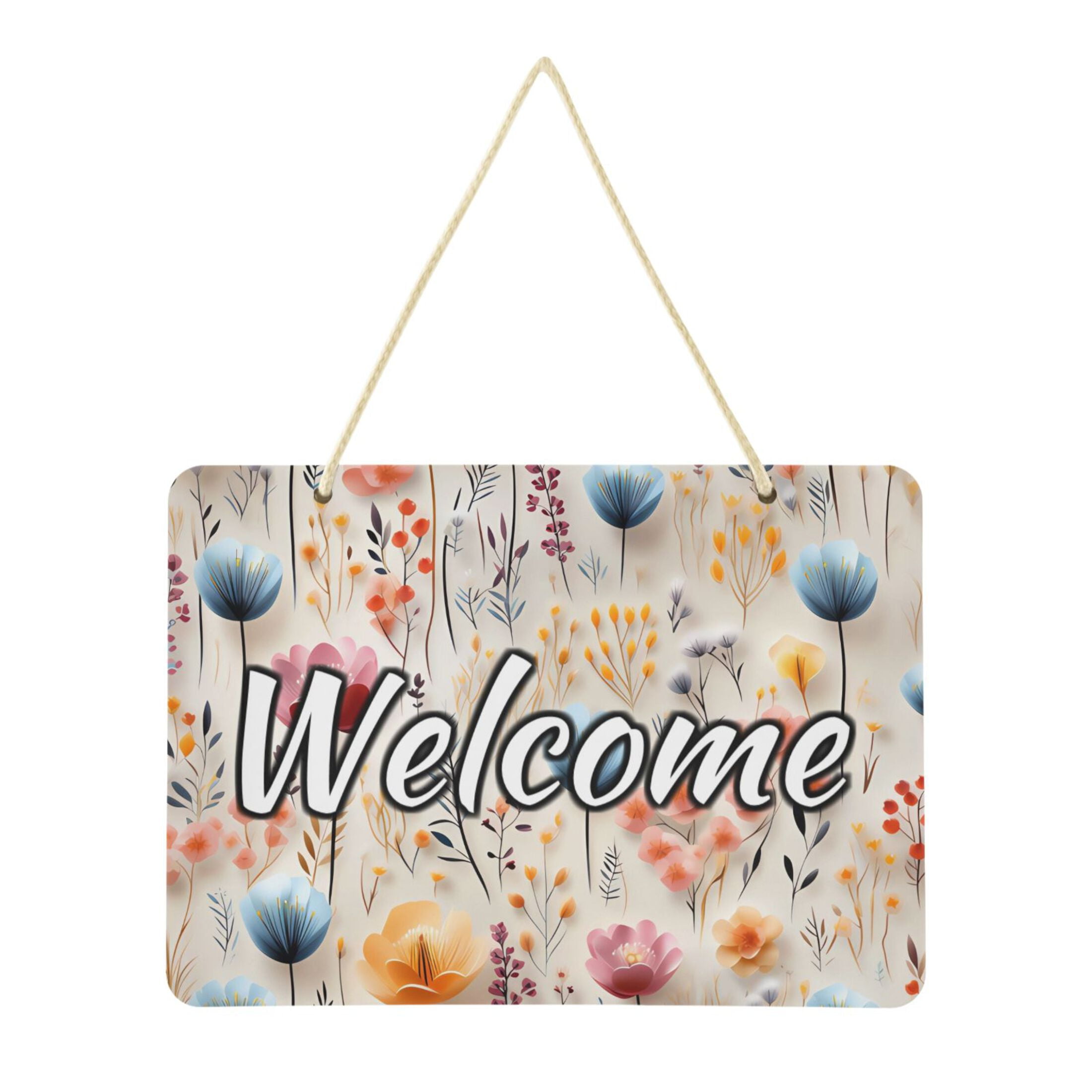 Welcome Door Sign Decoration 13.8" Rectangular Front Entrance Hanging ...