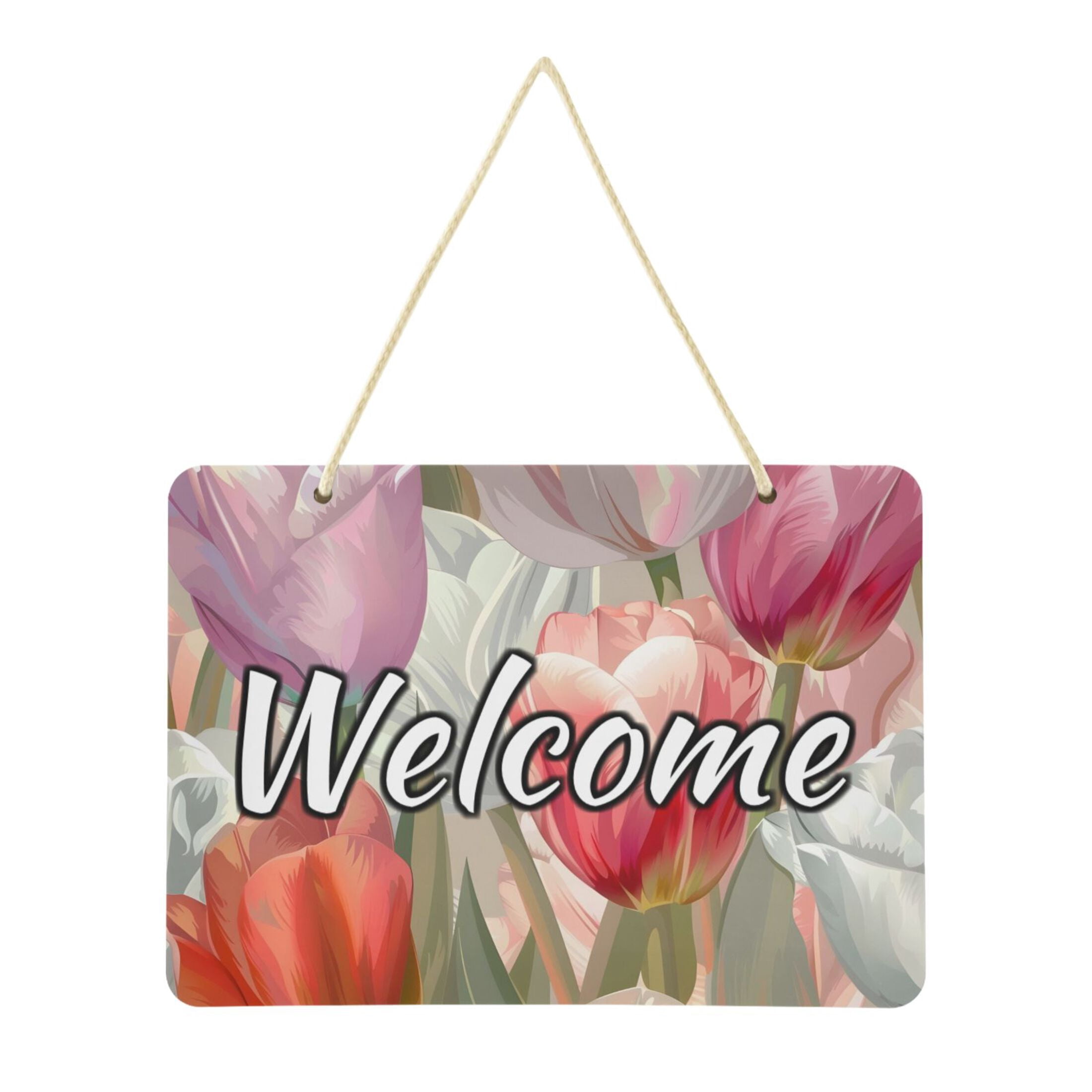 Welcome Door Sign Decoration 13.8" Rectangular Front Entrance Hanging ...