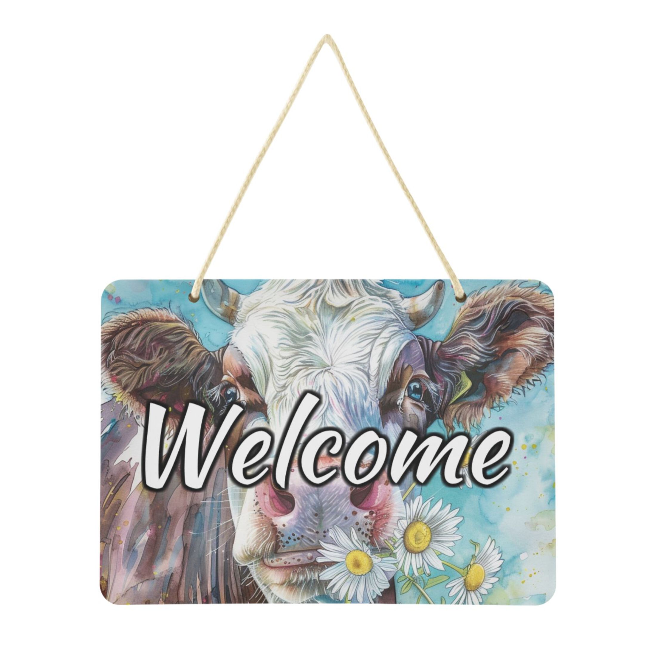 Welcome Door Sign Decoration 13.8" Rectangular Front Entrance Hanging ...