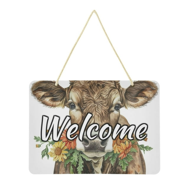 Welcome Door Sign Decoration 13.8" Rectangular Front Entrance Hanging ...
