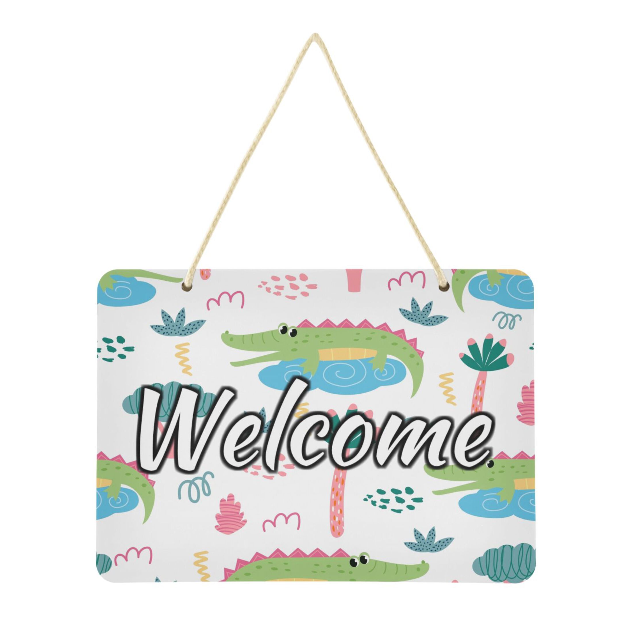 Welcome Door Sign Decoration 13.8" Rectangular Front Entrance Hanging ...