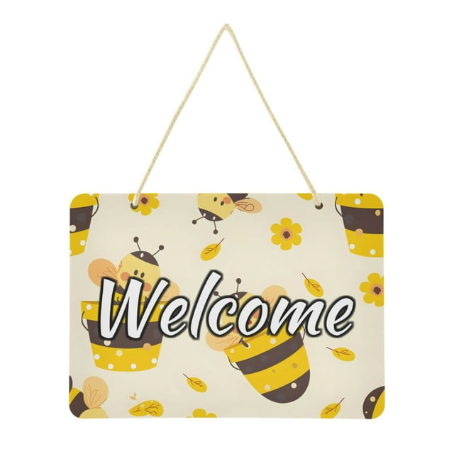 Welcome Door Sign Decoration 13.8" Rectangular Front Entrance Hanging ...