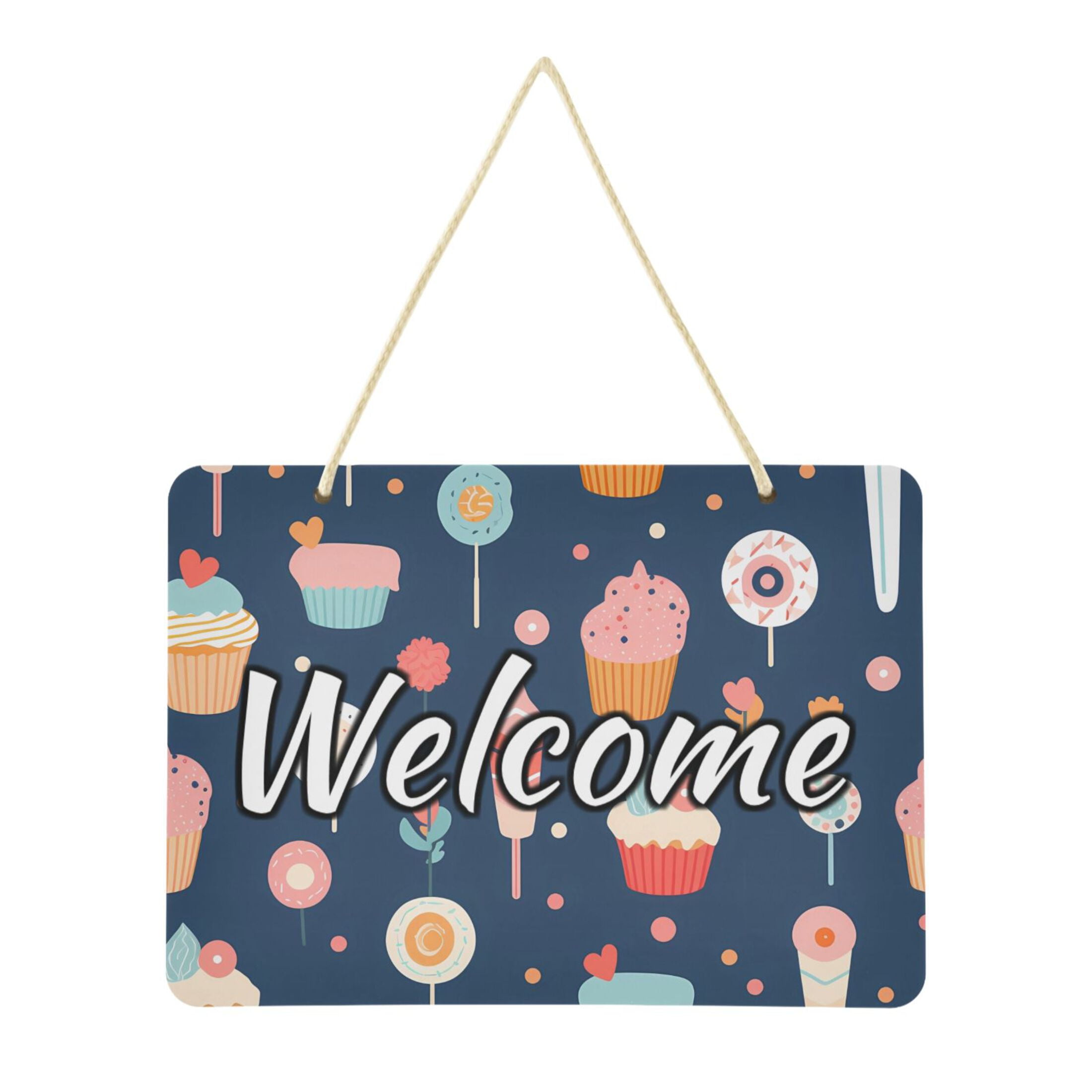 Welcome Door Sign Decoration 13.8" Rectangular Front Entrance Hanging ...
