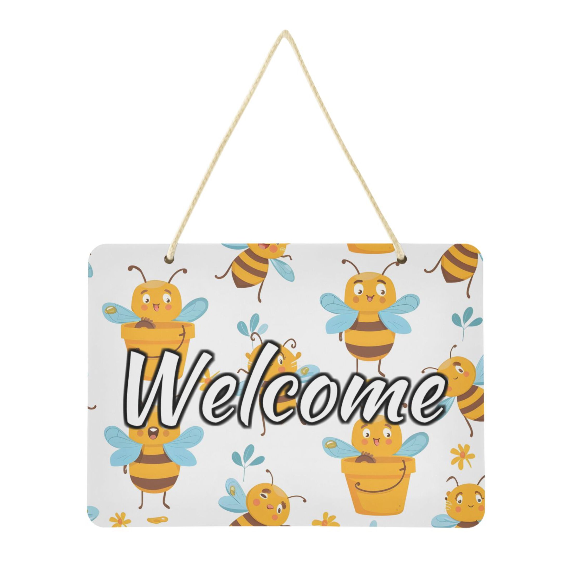 Welcome Door Sign Decoration 13.8" Rectangular Front Entrance Hanging ...
