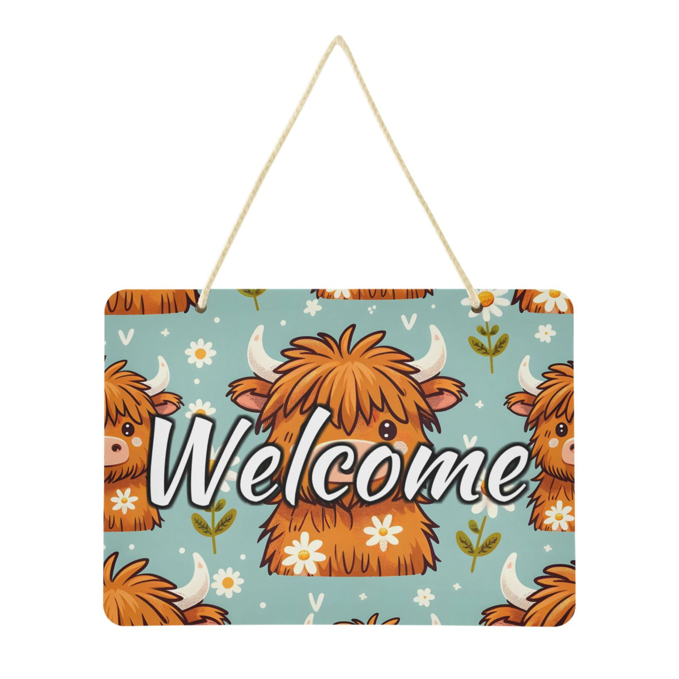 Welcome Door Sign Decoration 13.8" Rectangular Front Entrance Hanging ...