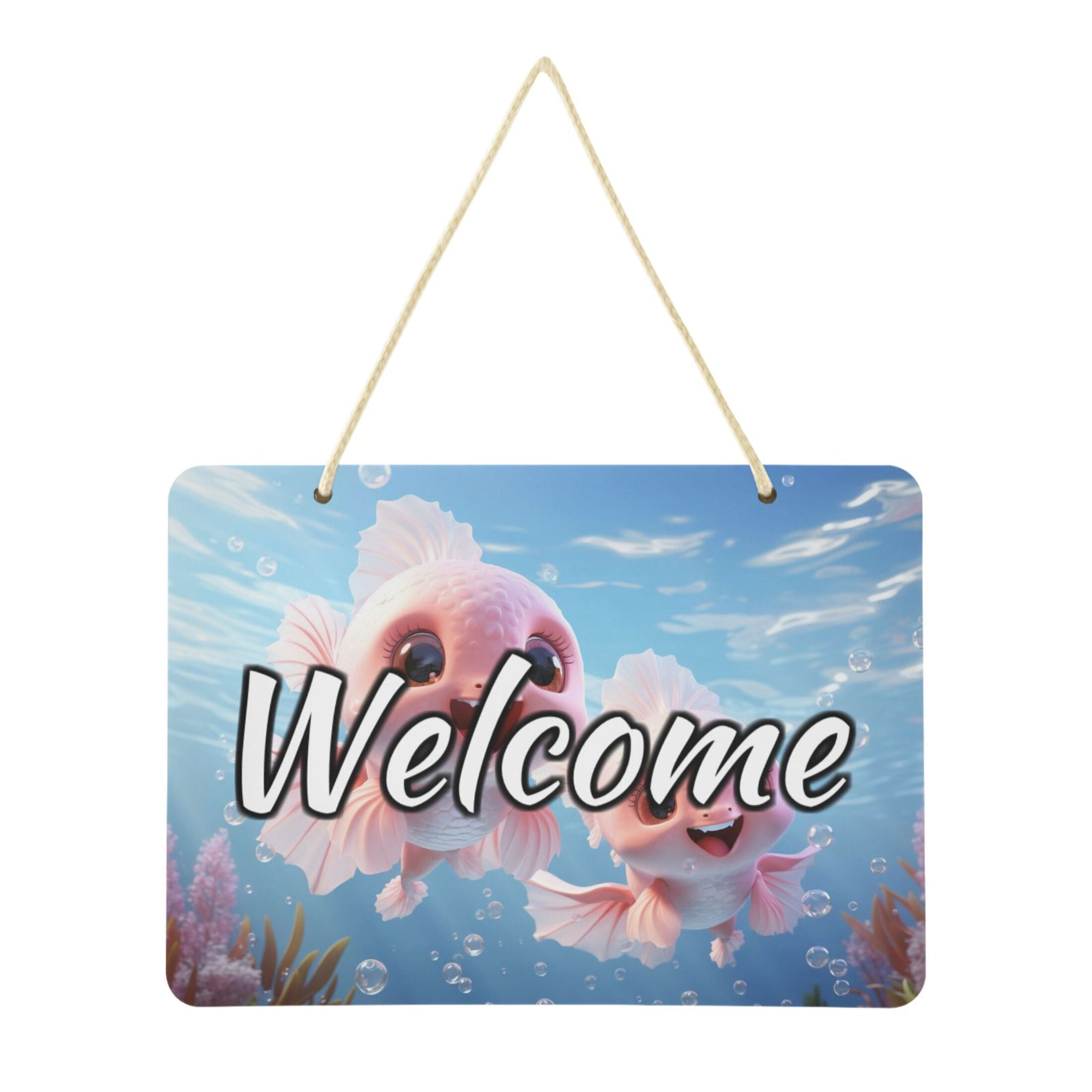 Welcome Door Sign Decoration 13.8" Rectangular Front Entrance Hanging ...