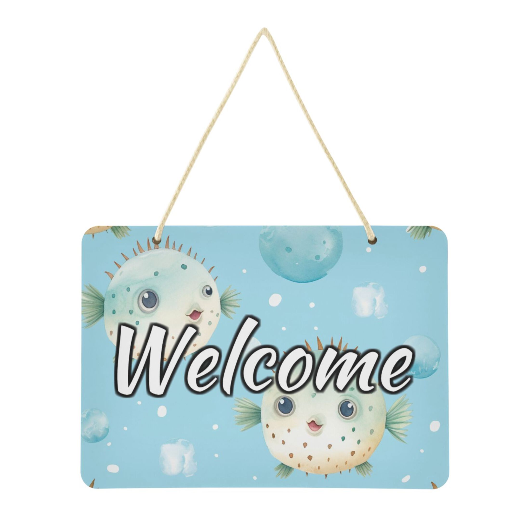 Welcome Door Sign Decoration 13.8" Rectangular Front Entrance Hanging ...