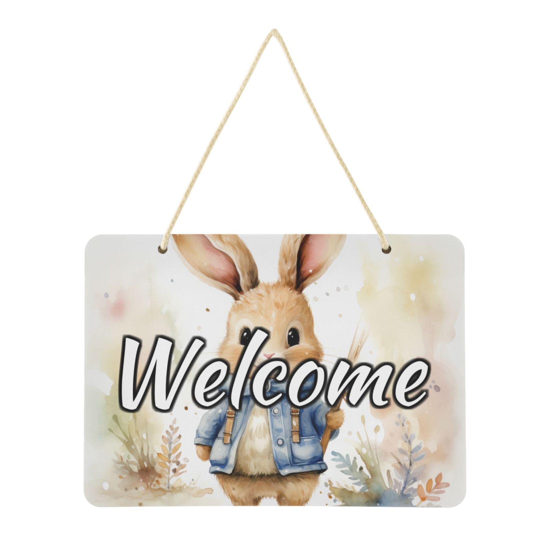 Welcome Door Sign Decoration 13.8" Rectangular Front Entrance Hanging ...