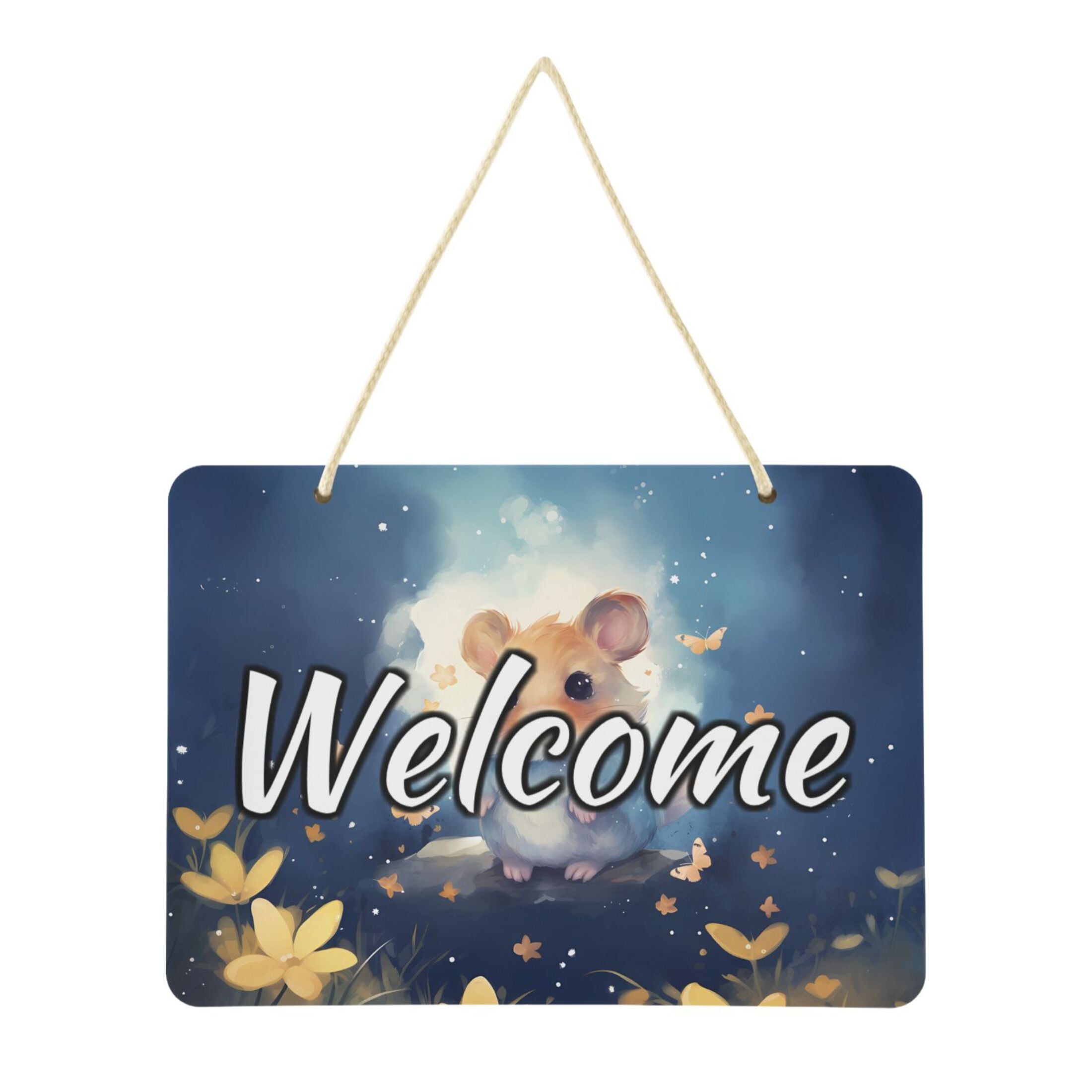 Welcome Door Sign Decoration 13.8" Rectangular Front Entrance Hanging ...