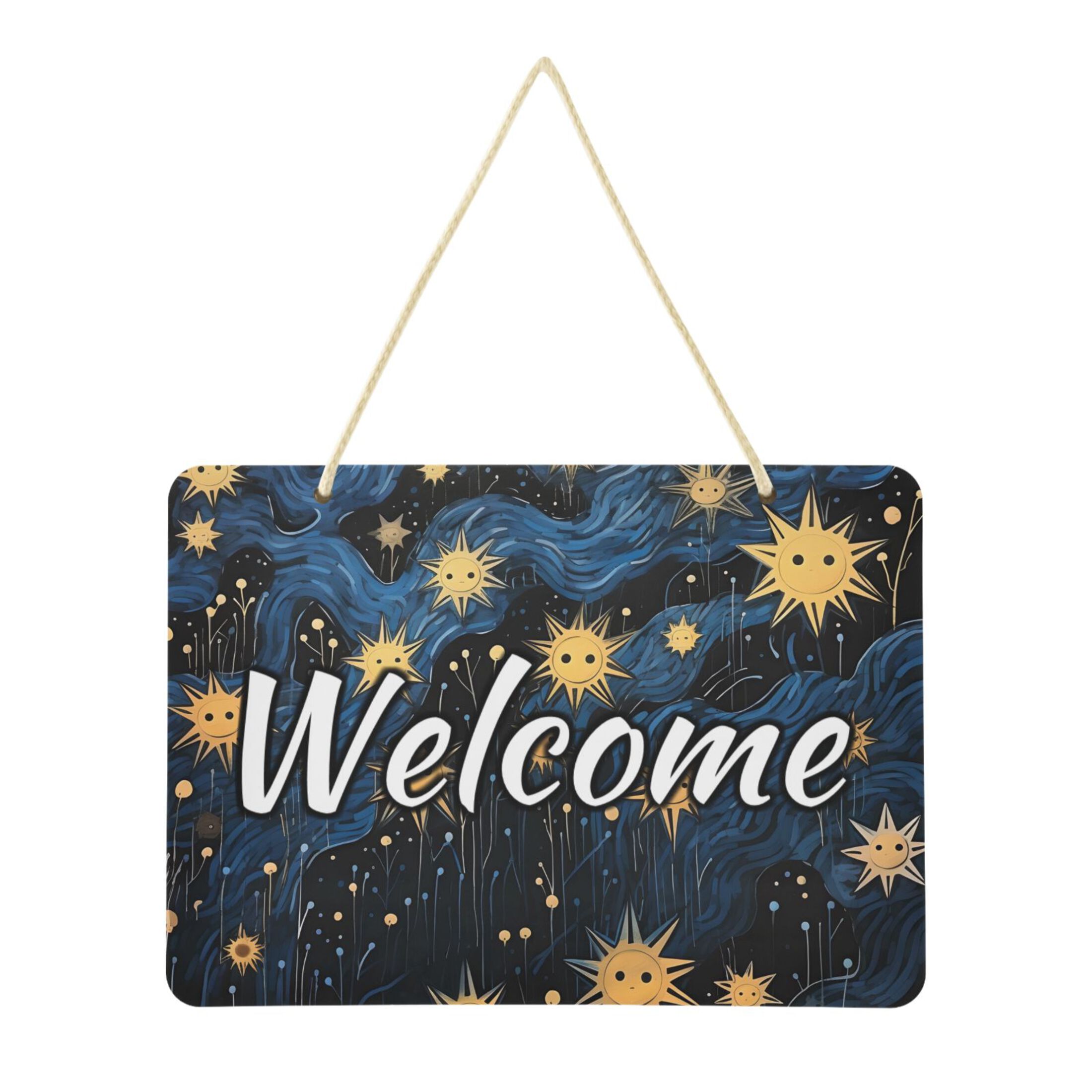 Welcome Door Sign Decoration 13.8" Rectangular Front Entrance Hanging ...