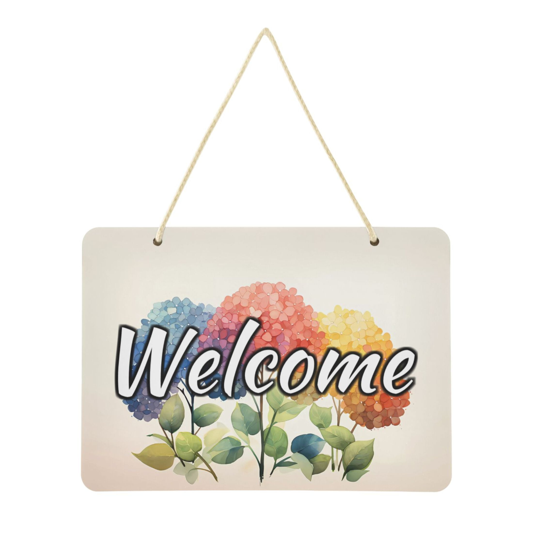 Welcome Door Sign Decoration 13.8" Rectangular Front Entrance Hanging ...