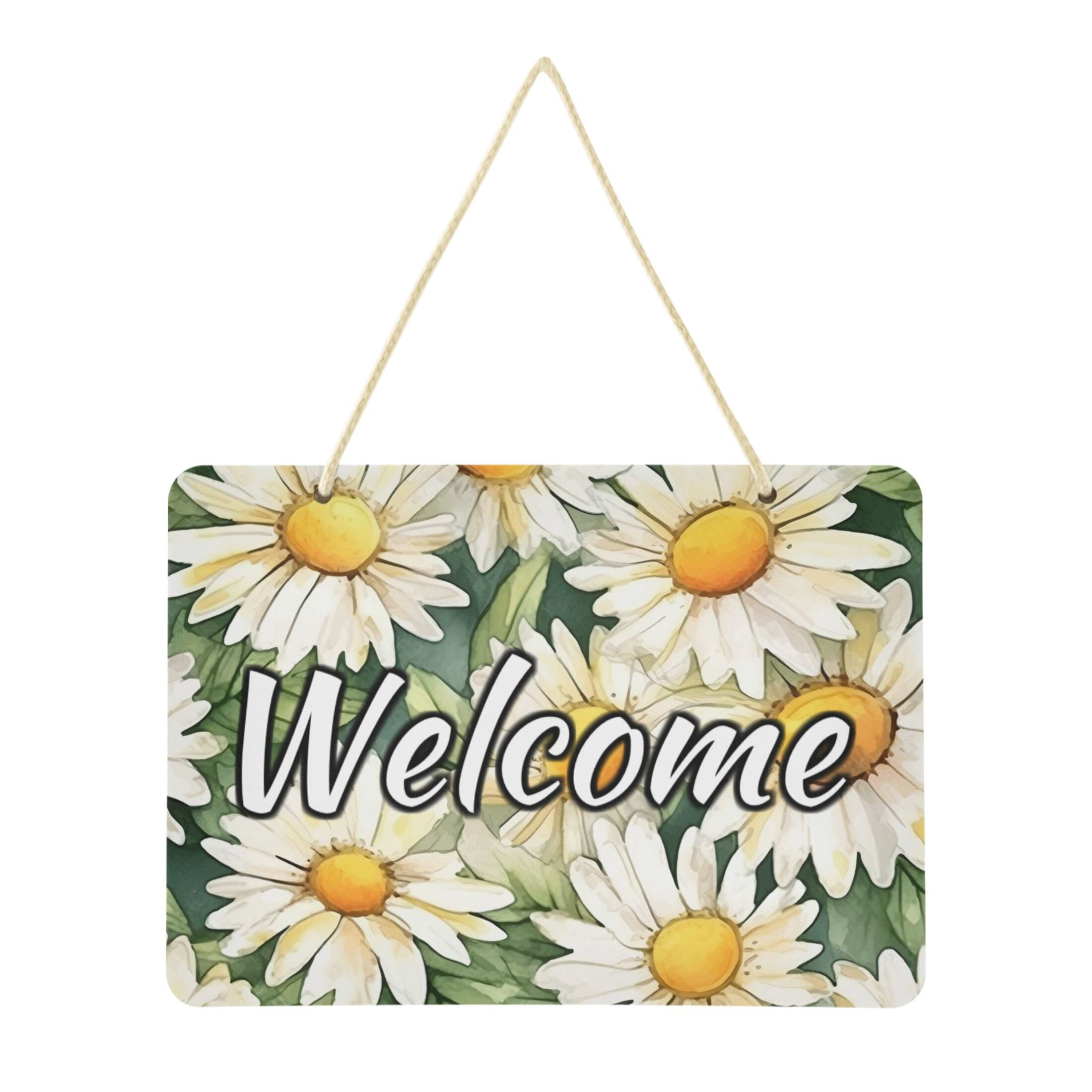 Welcome Door Sign Decoration 13.8" Rectangular Front Entrance Hanging ...