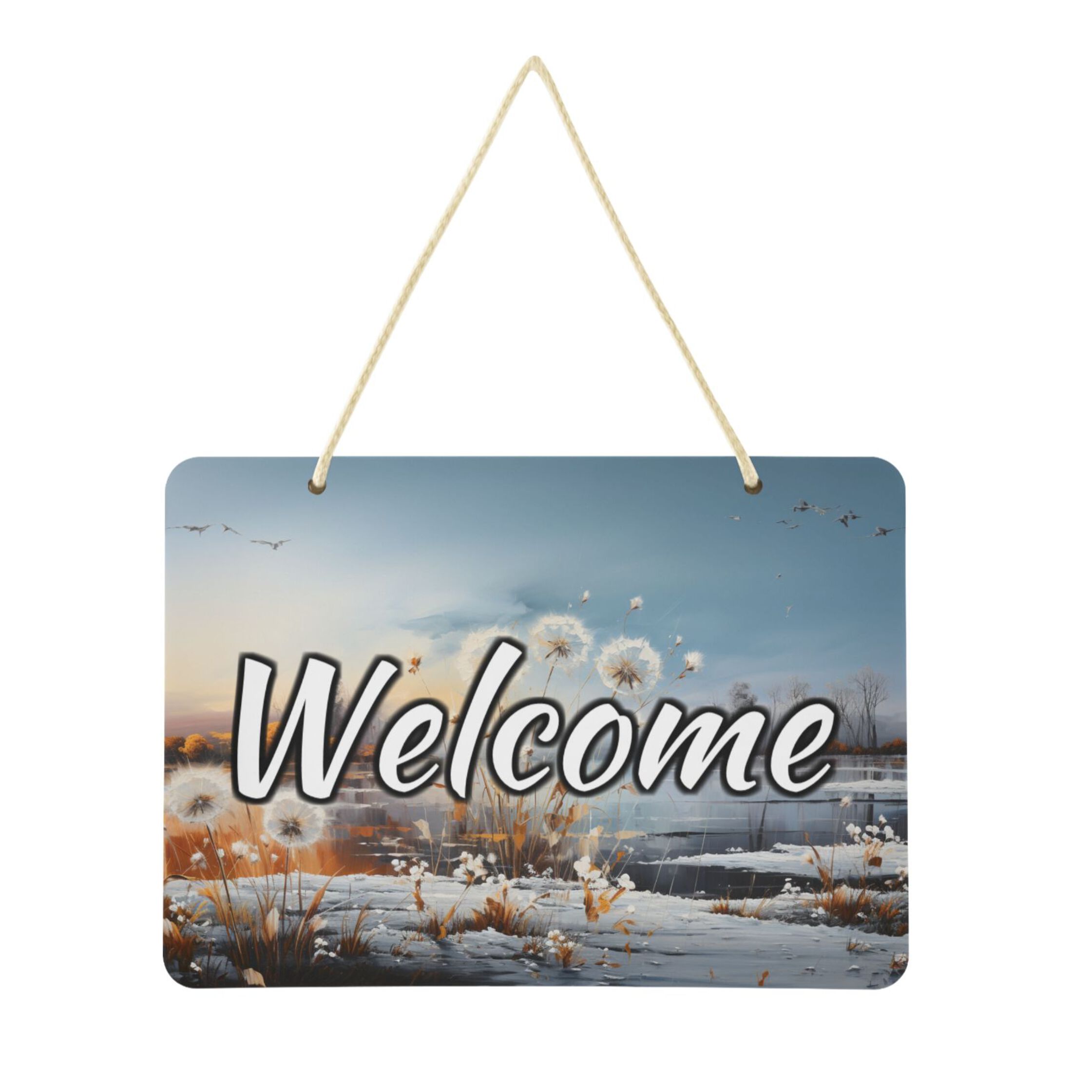 Welcome Door Sign Decoration 13.8" Rectangular Front Entrance Hanging ...