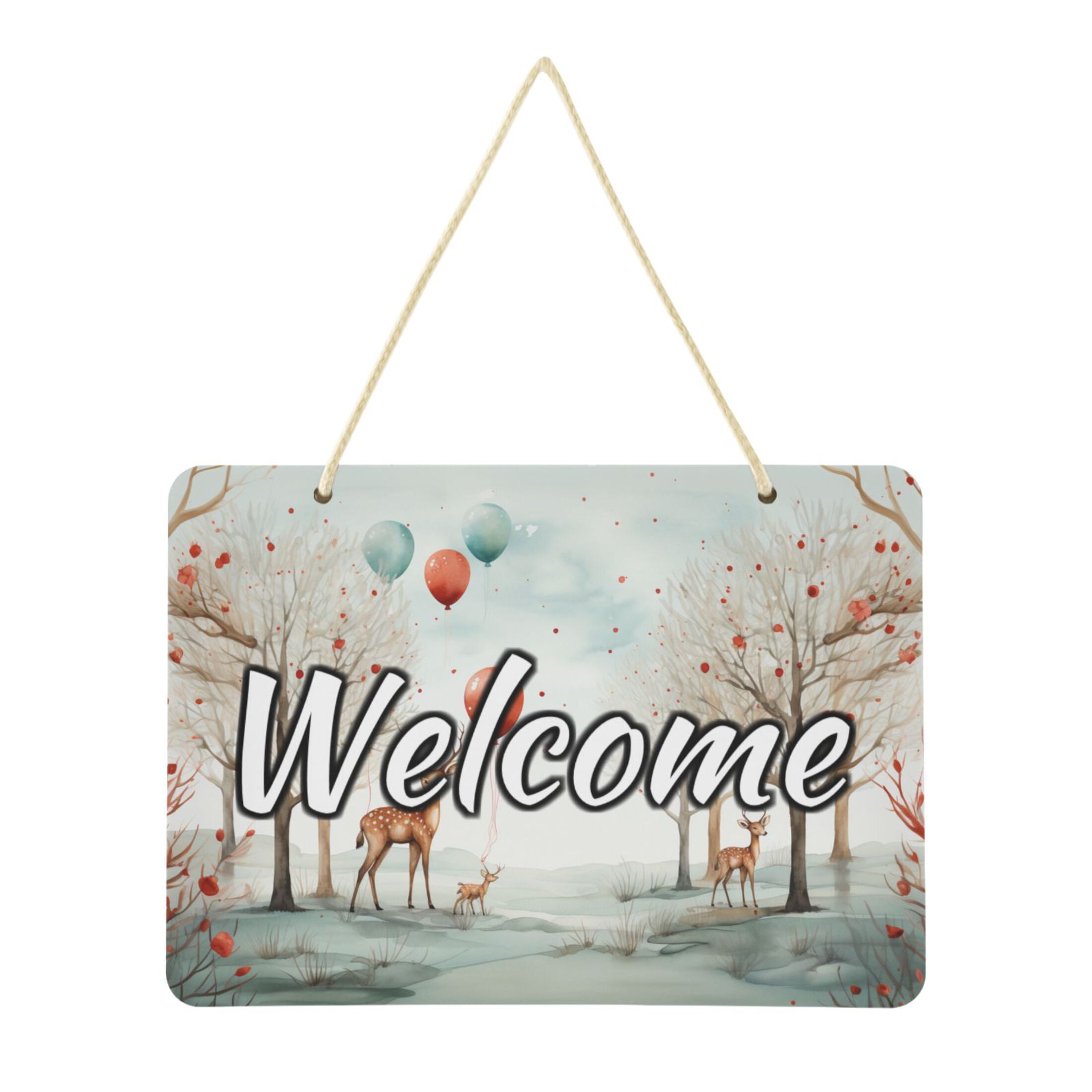 Welcome Door Sign Decoration 13.8" Rectangular Front Entrance Hanging ...