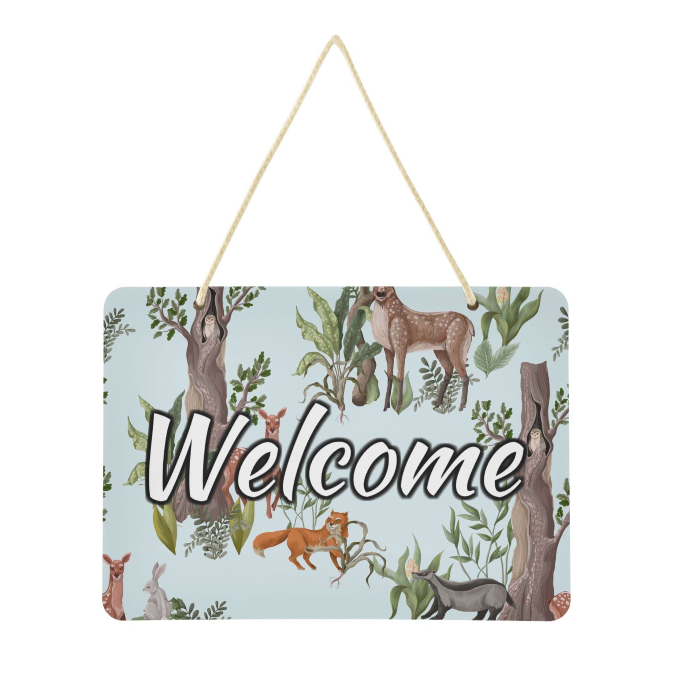 Welcome Door Sign Decoration 13.8" Rectangular Front Entrance Hanging ...
