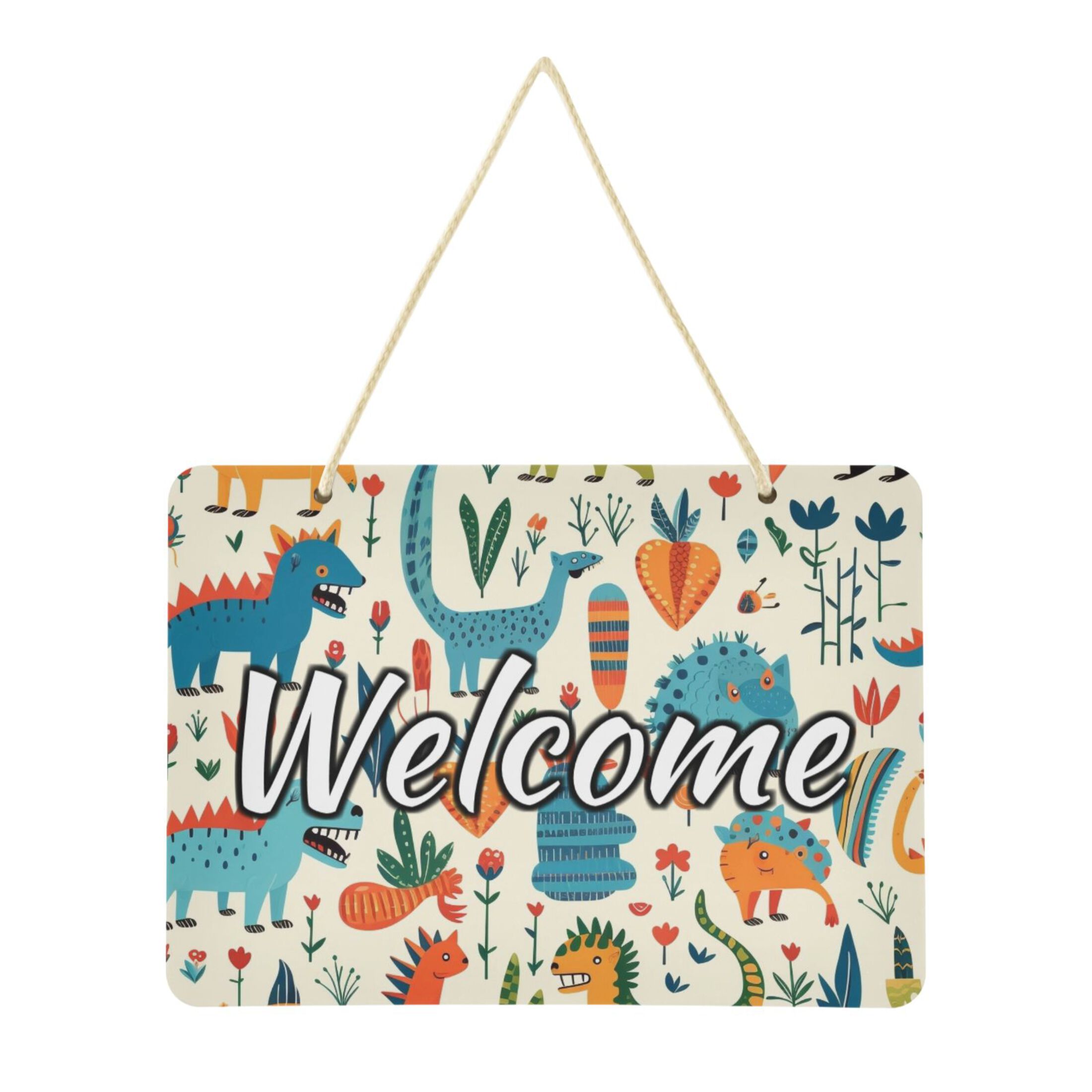 Welcome Door Sign Decoration 13.8" Rectangular Front Entrance Hanging ...