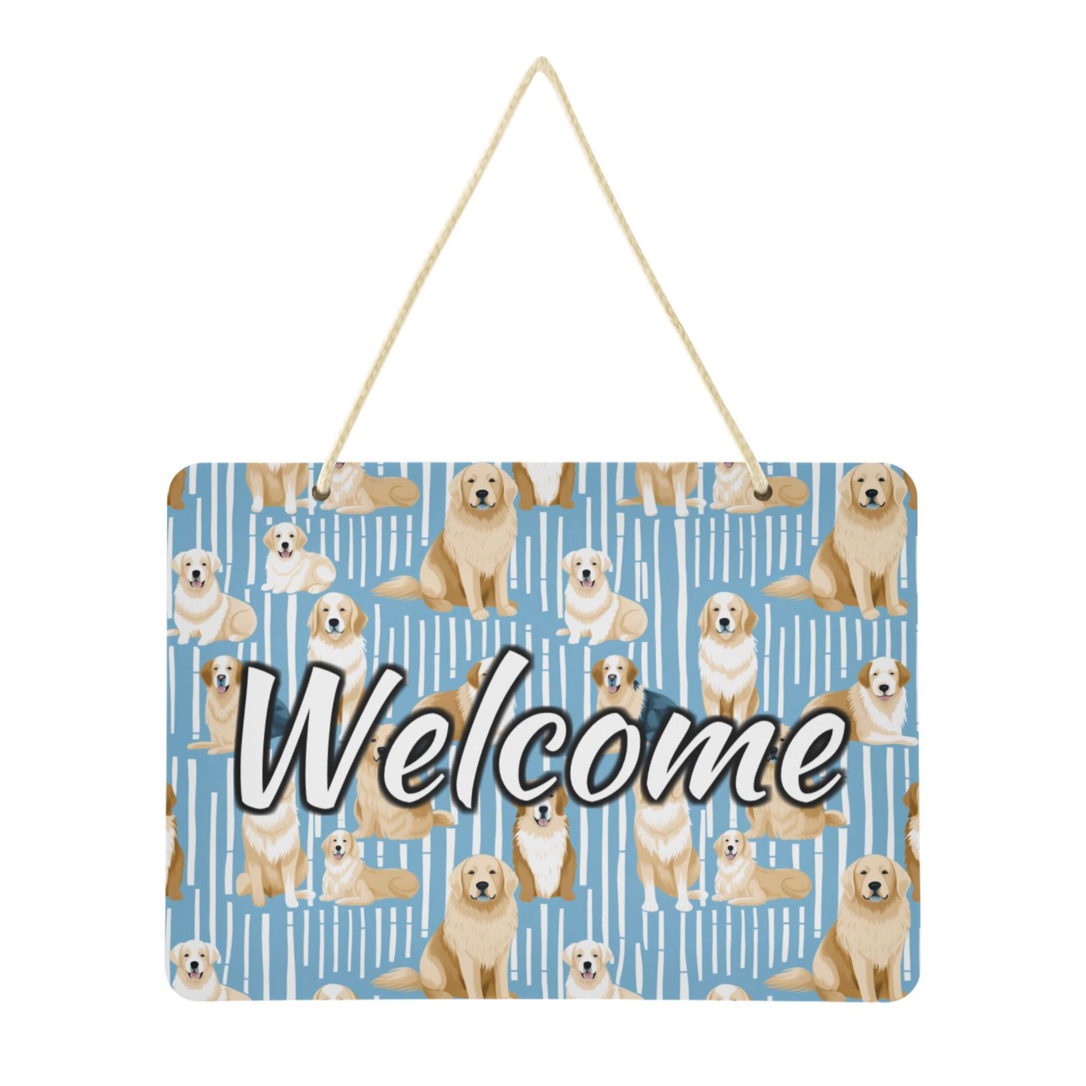 Welcome Door Sign Decoration 13.8" Rectangular Front Entrance Hanging ...