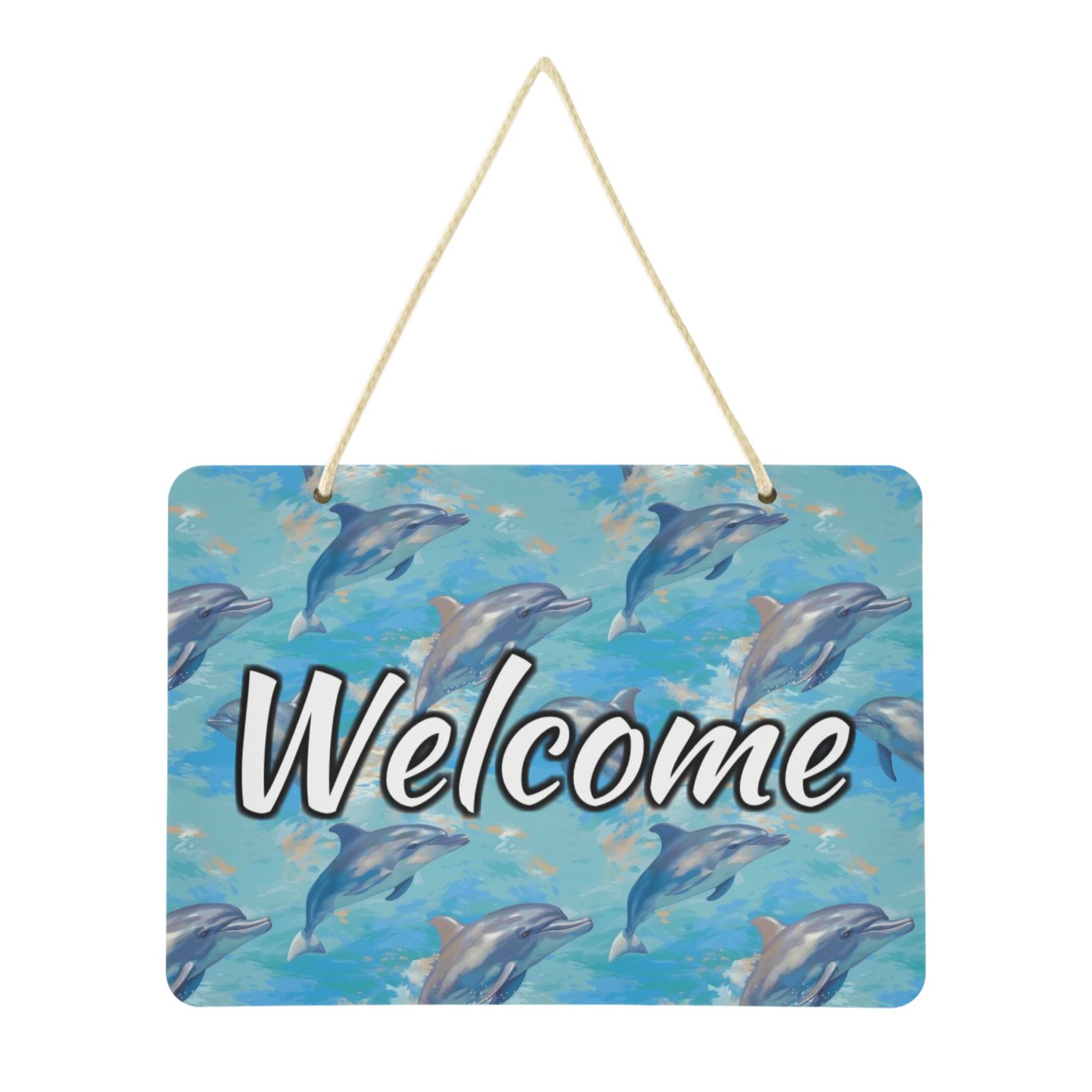 Welcome Door Sign Decoration 13.8" Rectangular Front Entrance Hanging ...