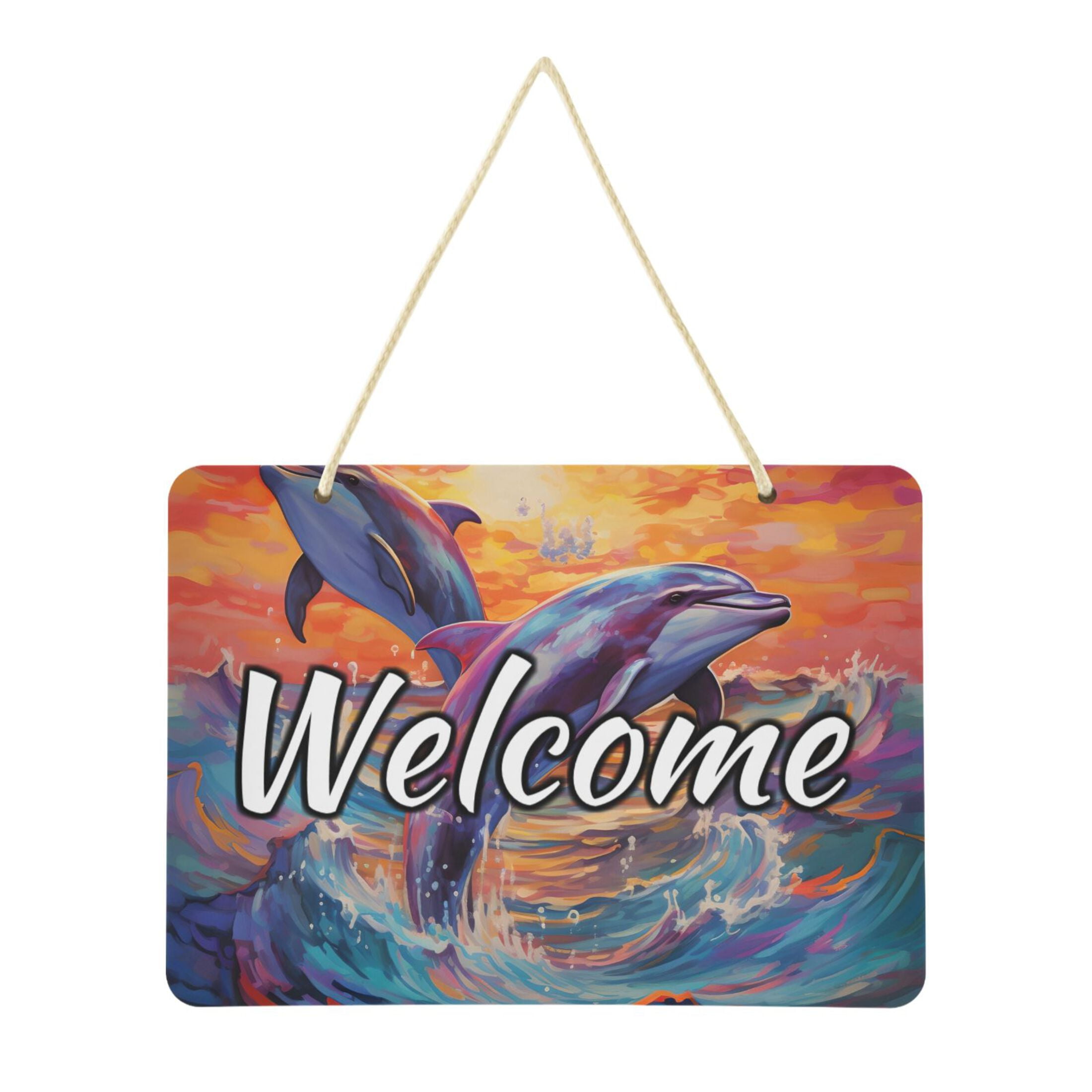 Welcome Door Sign Decoration 13.8" Rectangular Front Entrance Hanging ...